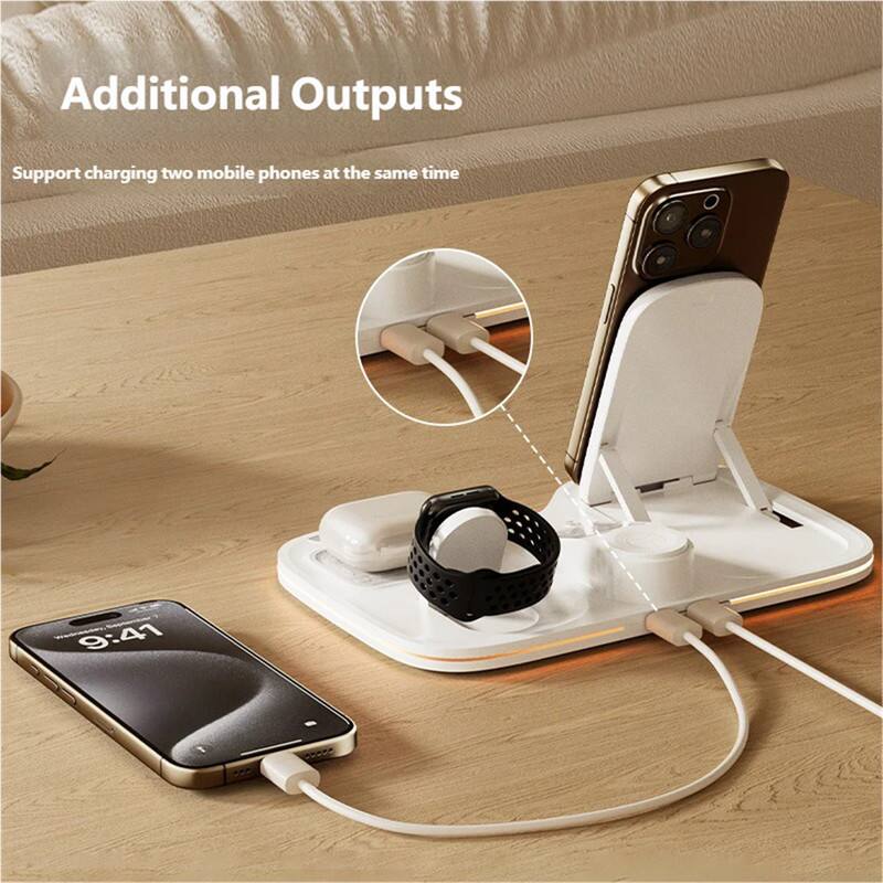 RISOKEYS 6 in 1 Wireless Charger Desktop Magnetic Charging Base ...