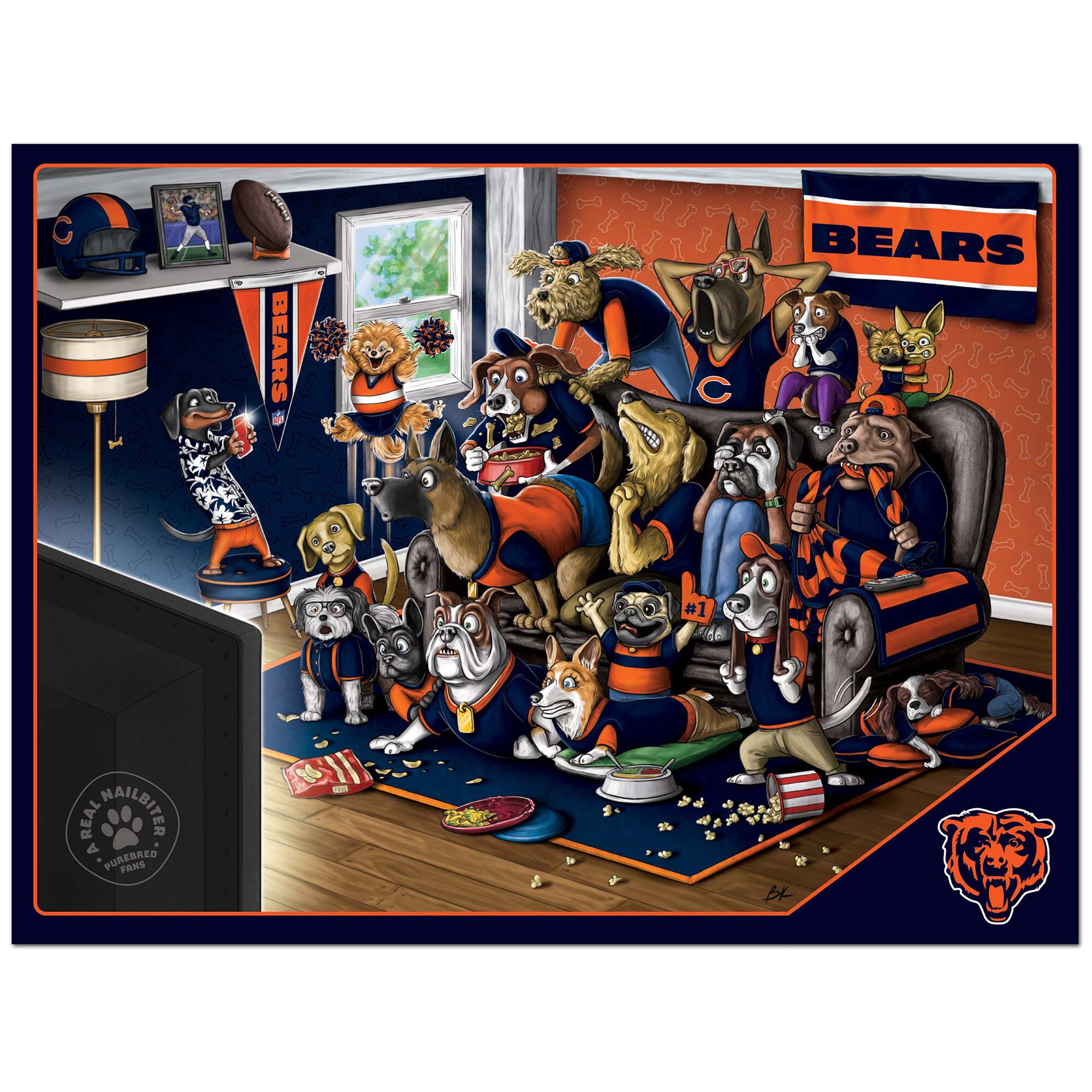 YouTheFan Chicago Bears Purebred Fans 18'' x 24'' A Real Nailbiter 500 ...