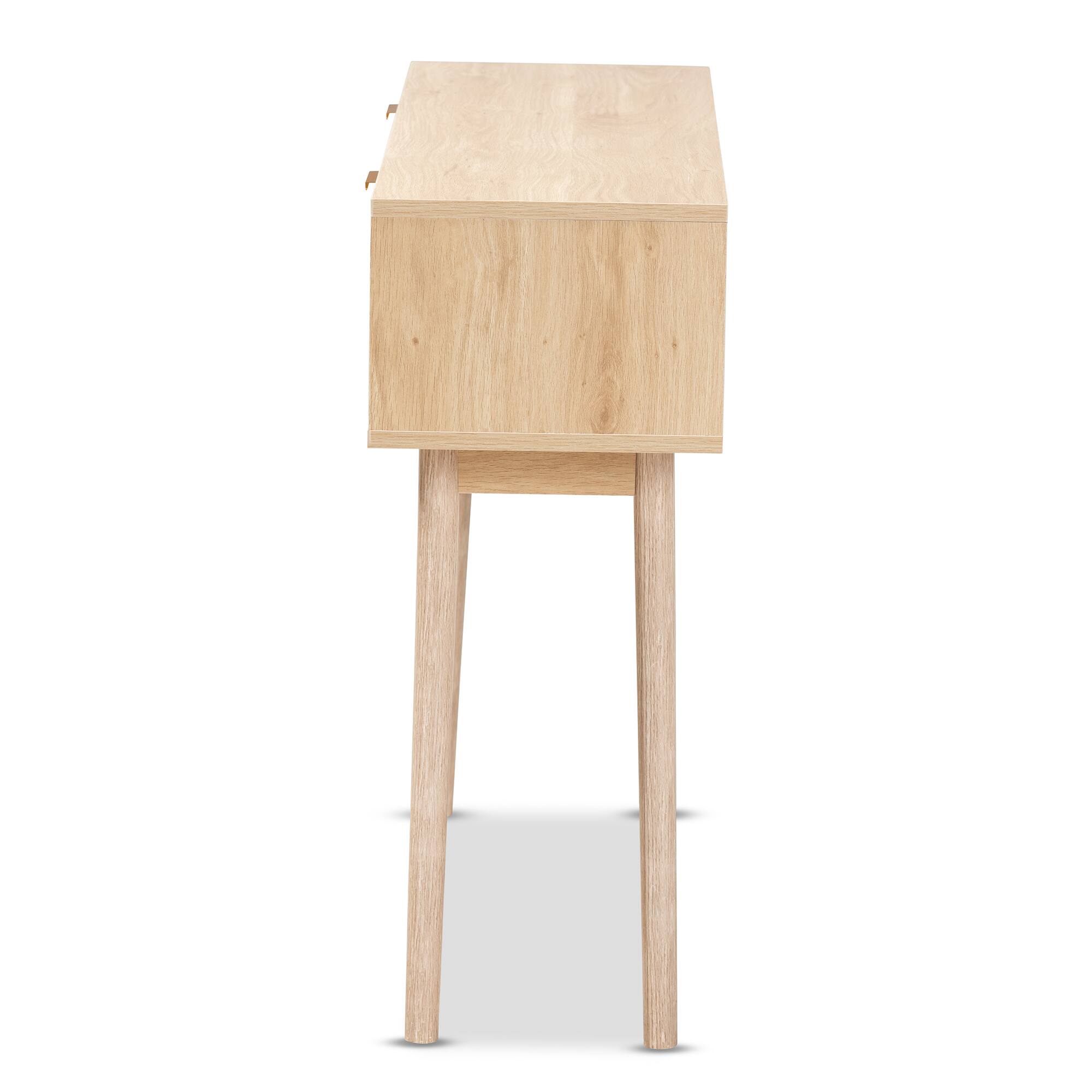 Baxton Studio Baird Mid Century Modern Light Finished Wood and Rattan 2 ...