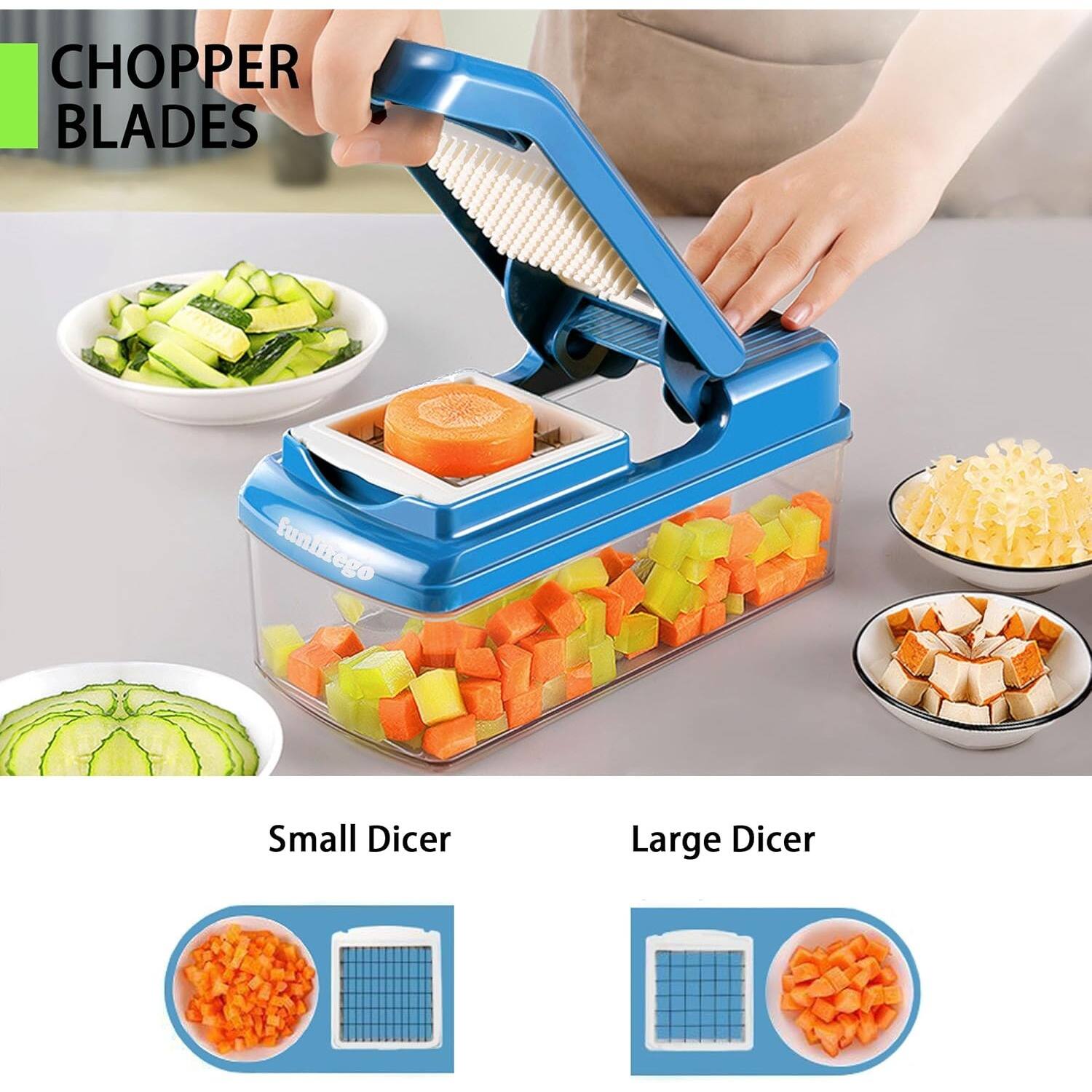 PARKER SLATER Pro Series 13 in 1 Vegetable Chopper, 9 Blades, Onion ...
