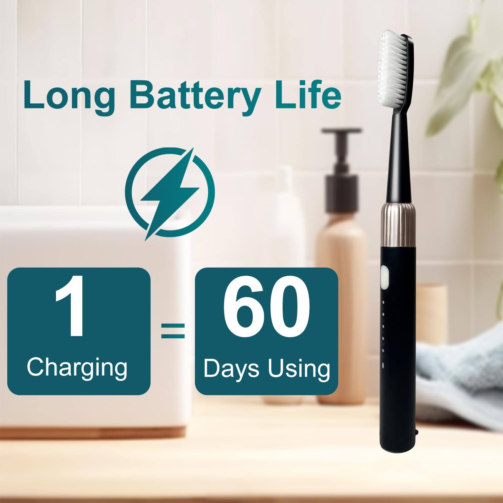 Cozy Serene Sonic Electric Toothbrush For Adults Long Upgraded Hard ...