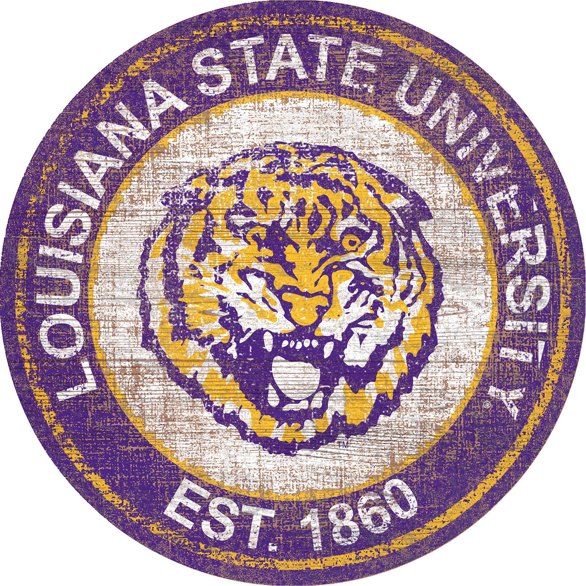 Fan Creations LSU Tigers 24'' Round Heritage Logo Sign Multicolor 4095803 - Best Buy