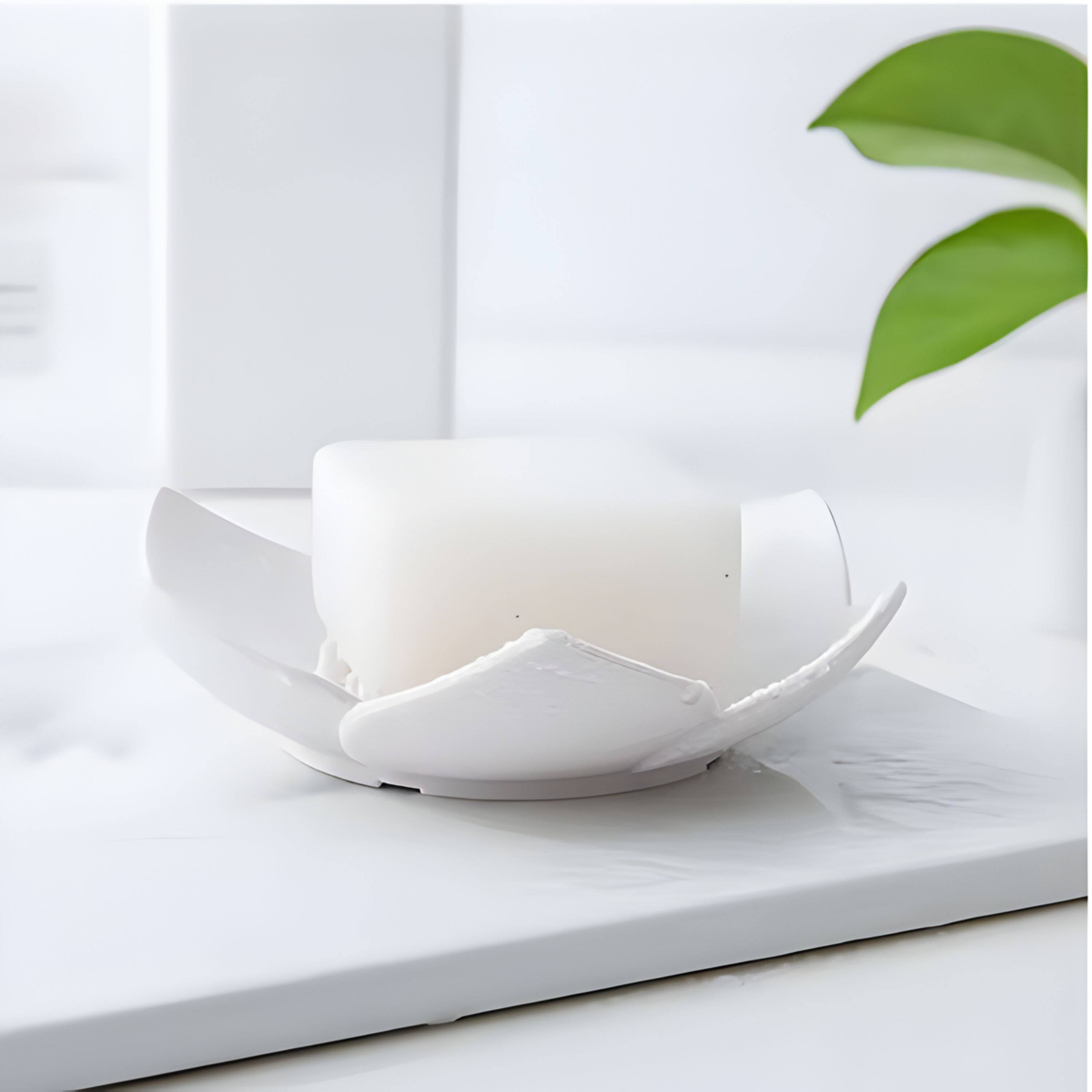 Kitcheniva Silicone Self Draining Flower Soap Dish 2 Pcs, White M0112 ...