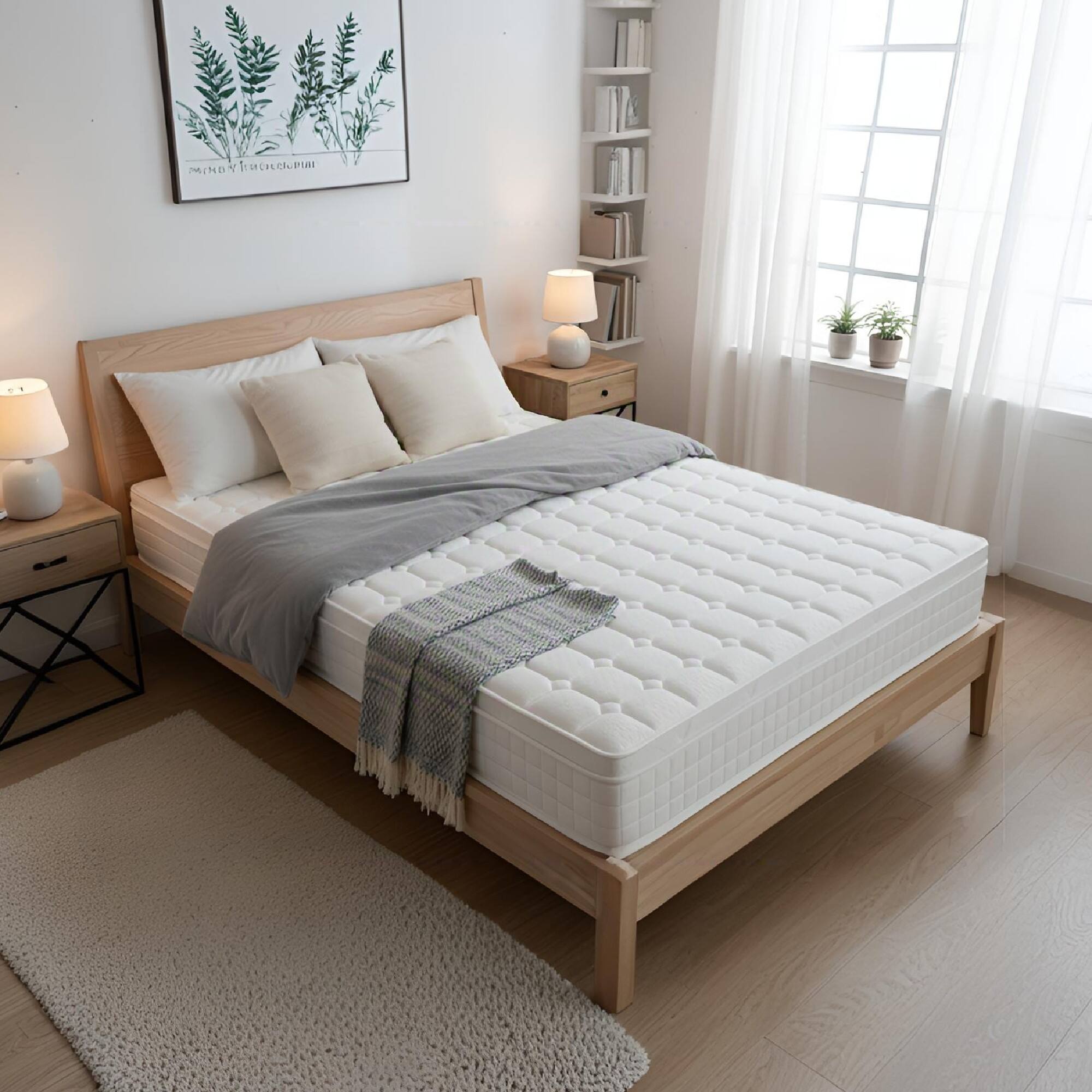 Glintex Queen Mattress, 10 Inch Hybrid Gel Foam and Pocket Coil ...