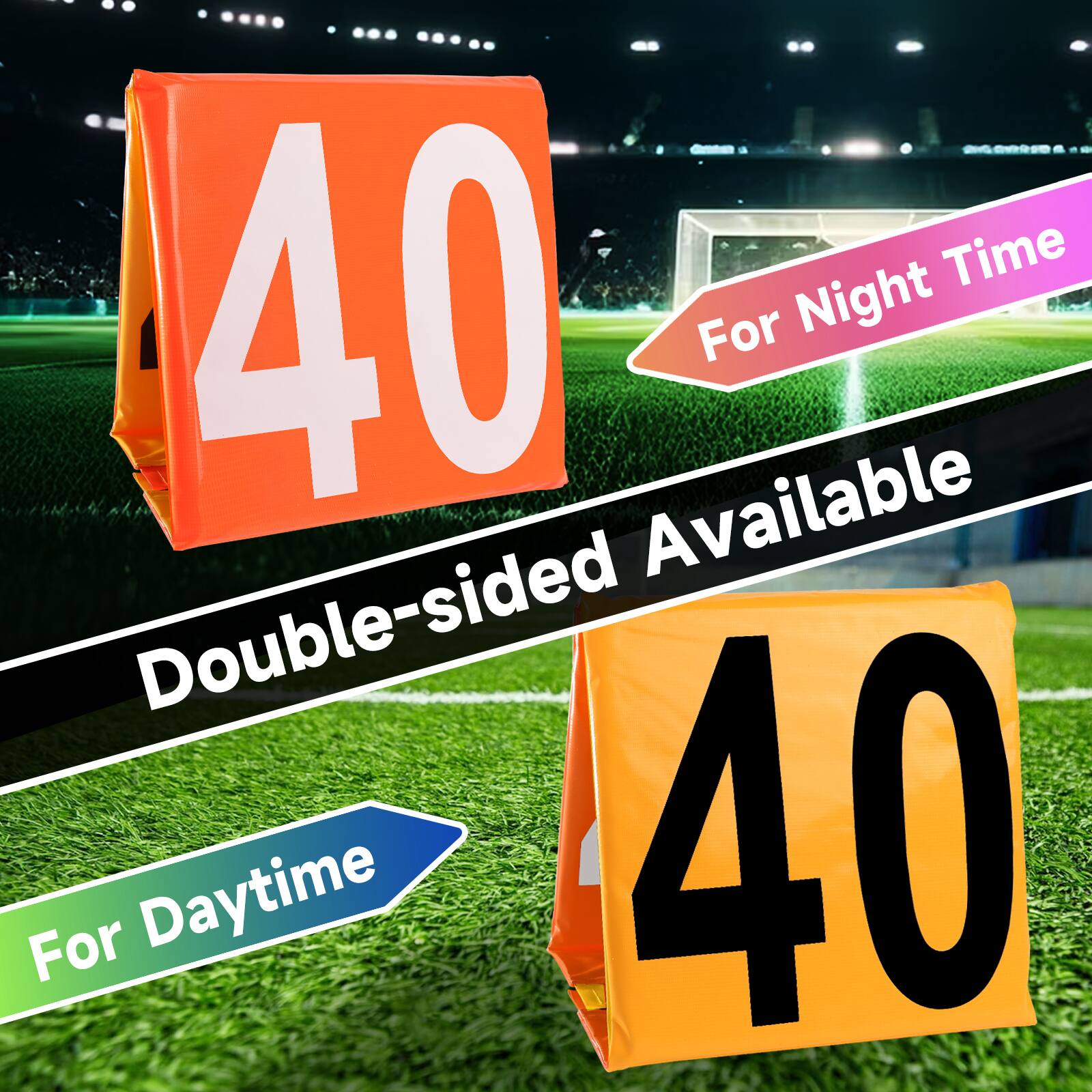 GSE Games & Sports Expert Football Yard Markers, Day & Night High ...