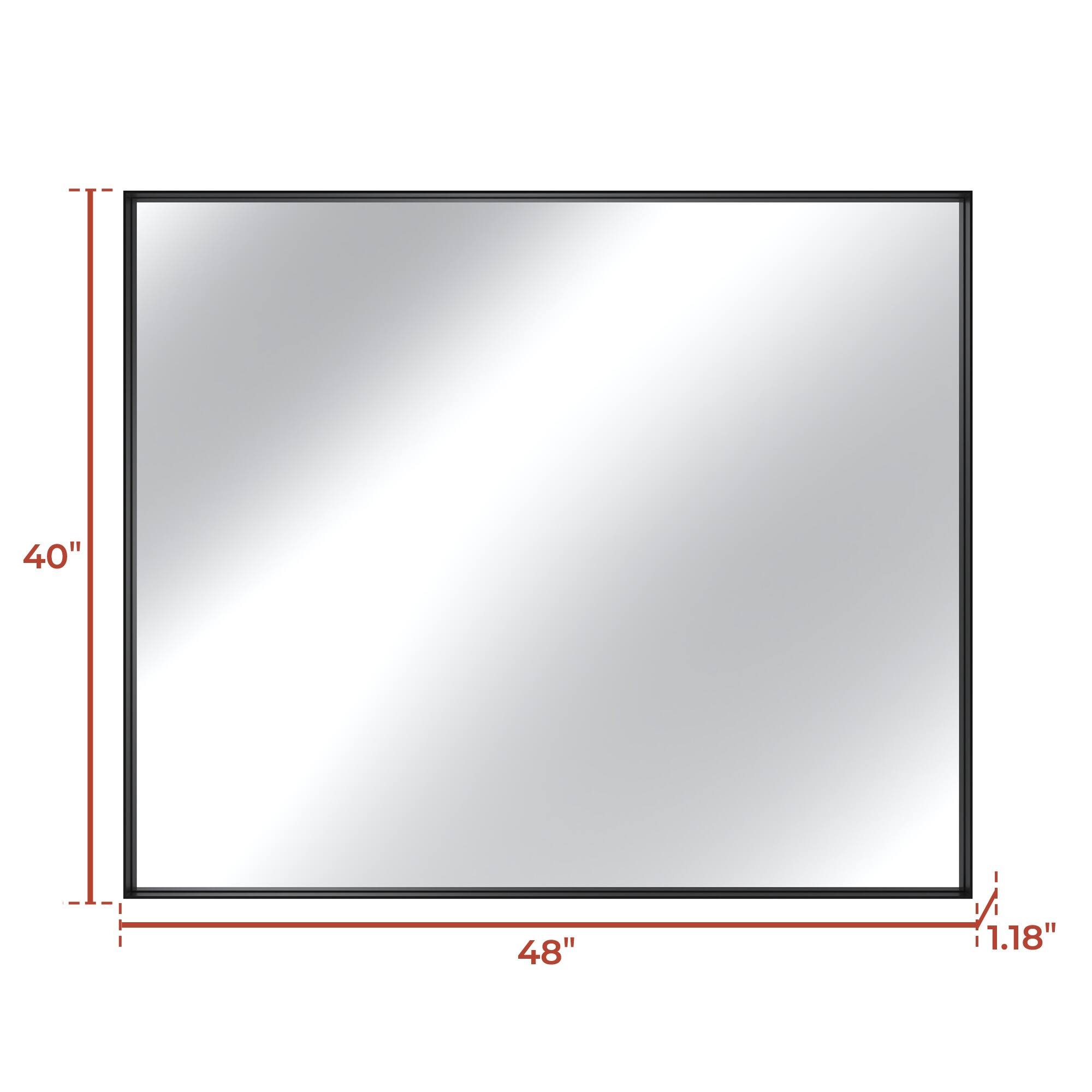 Boyel Living 48 x 40 in Rectangle Square Right Angle Mirror with Matte ...