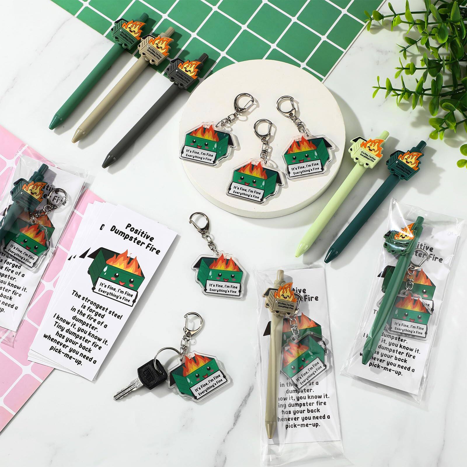 Paradigms Interiors Dumpster Fire Pen Gifts For Coworker Positive Funny ...