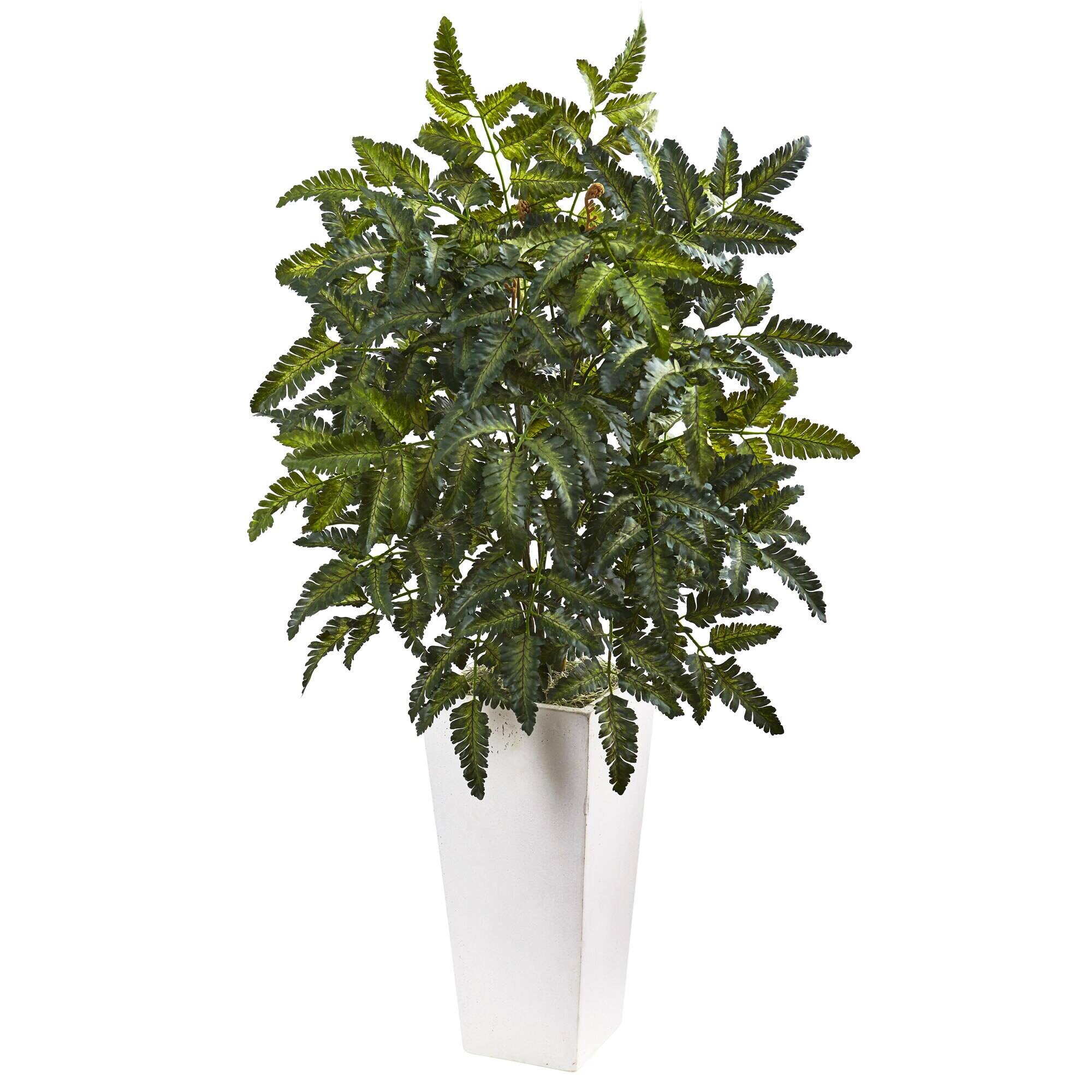 BreeBe 40" Bracken Fern with White Planter Green 6903 - Best Buy