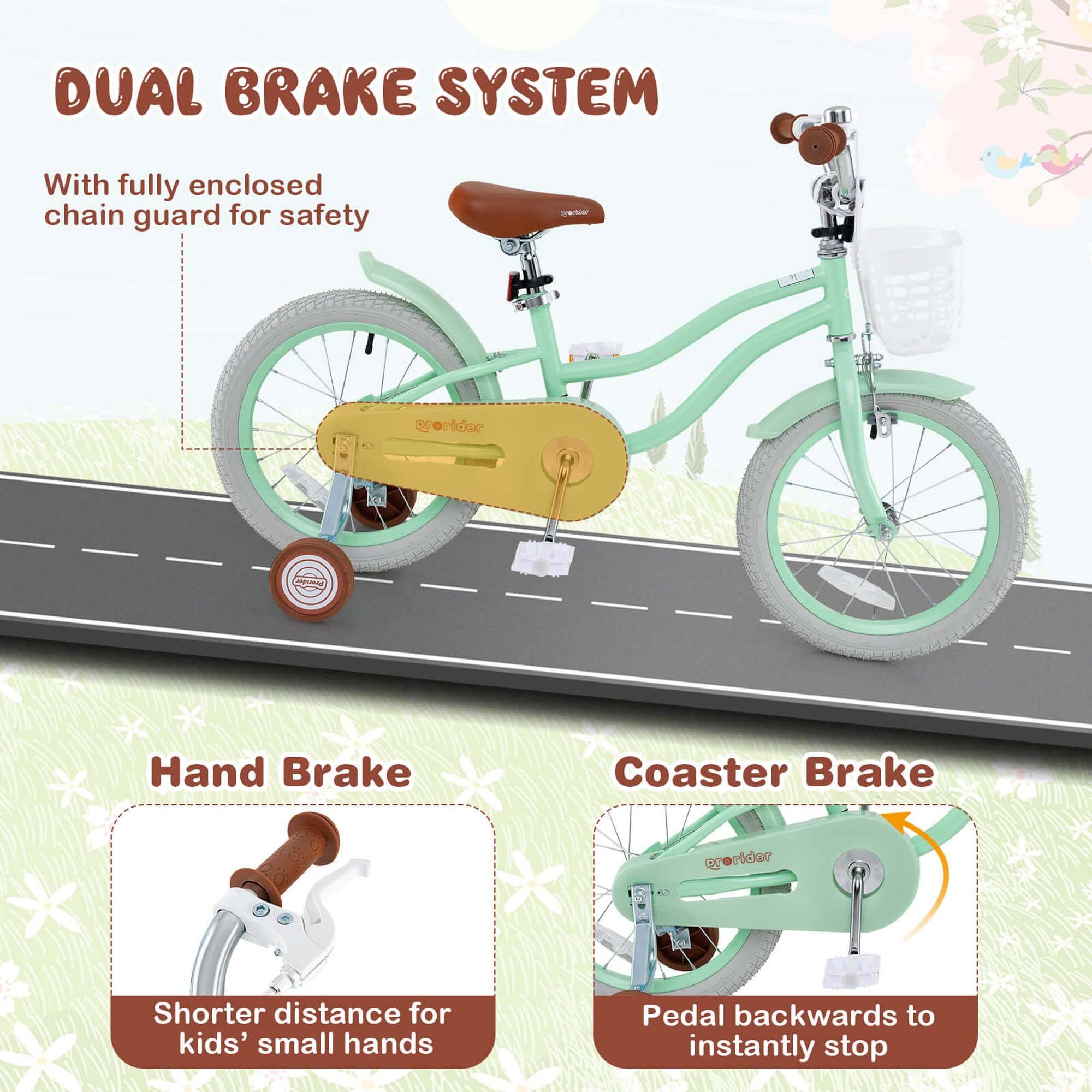 Costway 16" Kids Bike Toddler Adjustable Bicycle with Training Wheel for 4 7 Years Old Girl ...