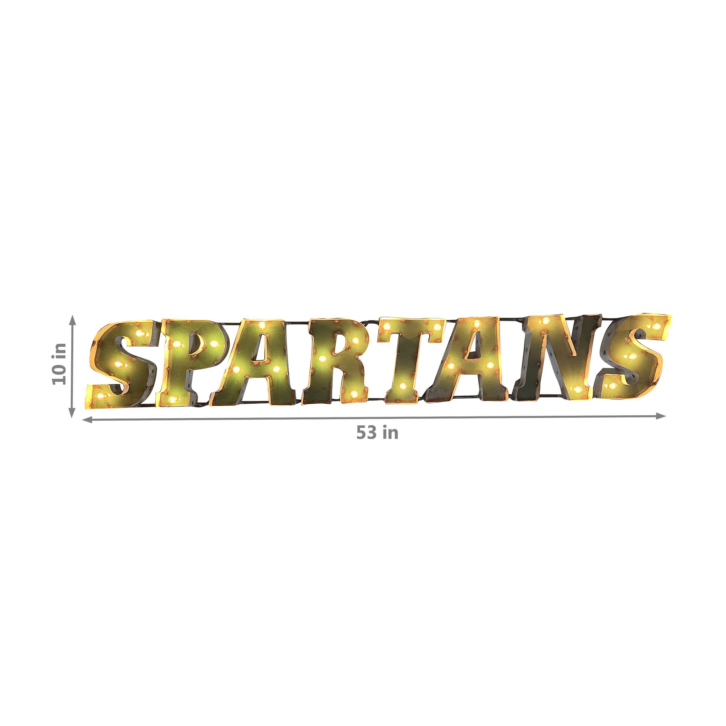 Imperial Michigan State Spartans Logo Lighted Recycled Metal Sign ...