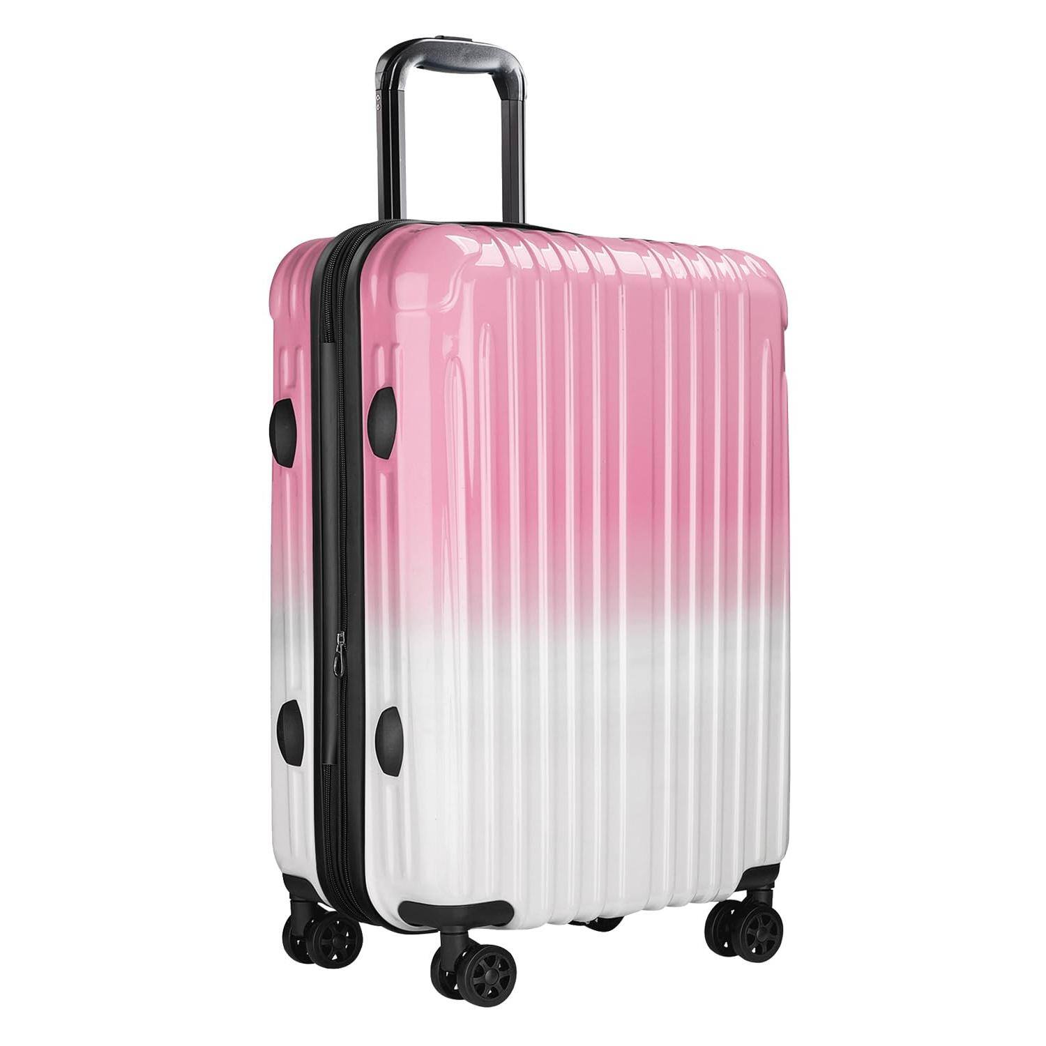 Dapper Styles Checked Luggage Hardside Suitcase Lightweight Hardshell ...