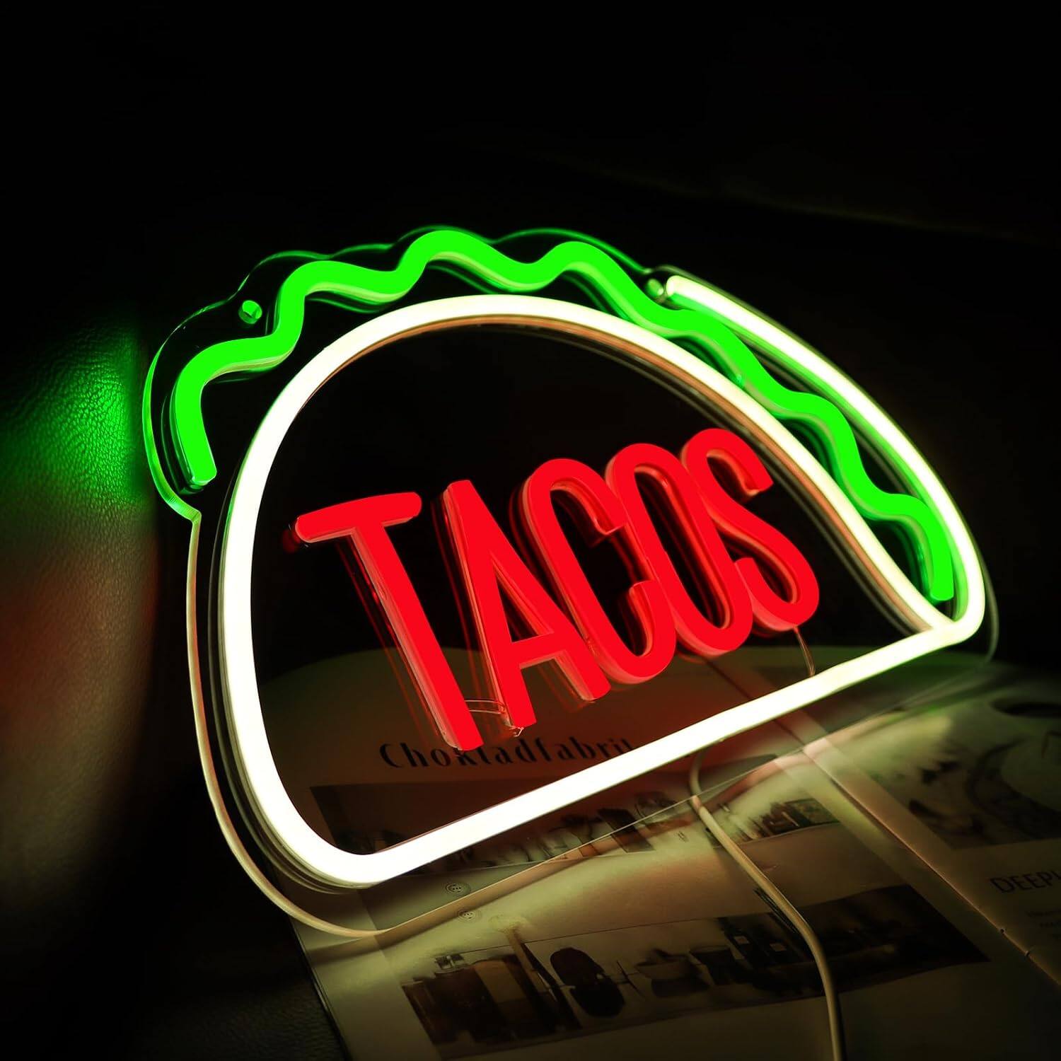 Auledio Tacos Neon Signs for Wall Decor Neon Lights for Tortilla Shop ...