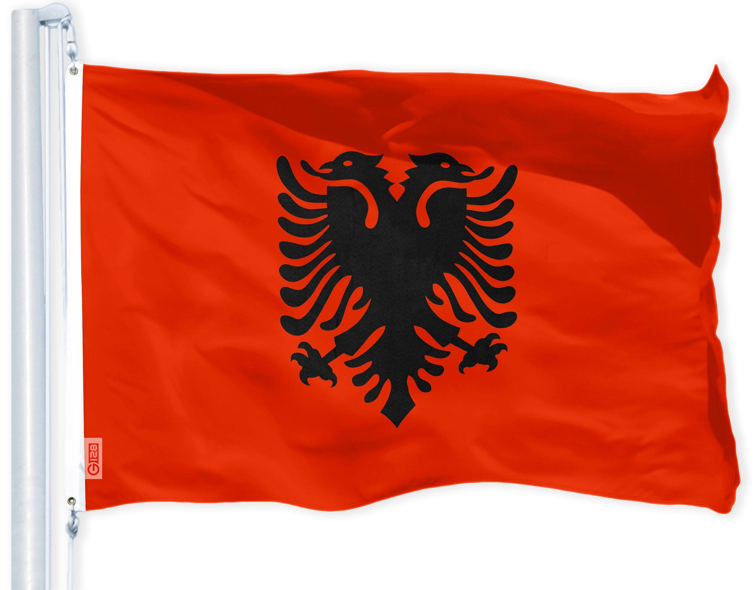 G128 Albania Flag 3 x 5 ft 150D Polyester Brass Grommets Indoor Outdoor ...