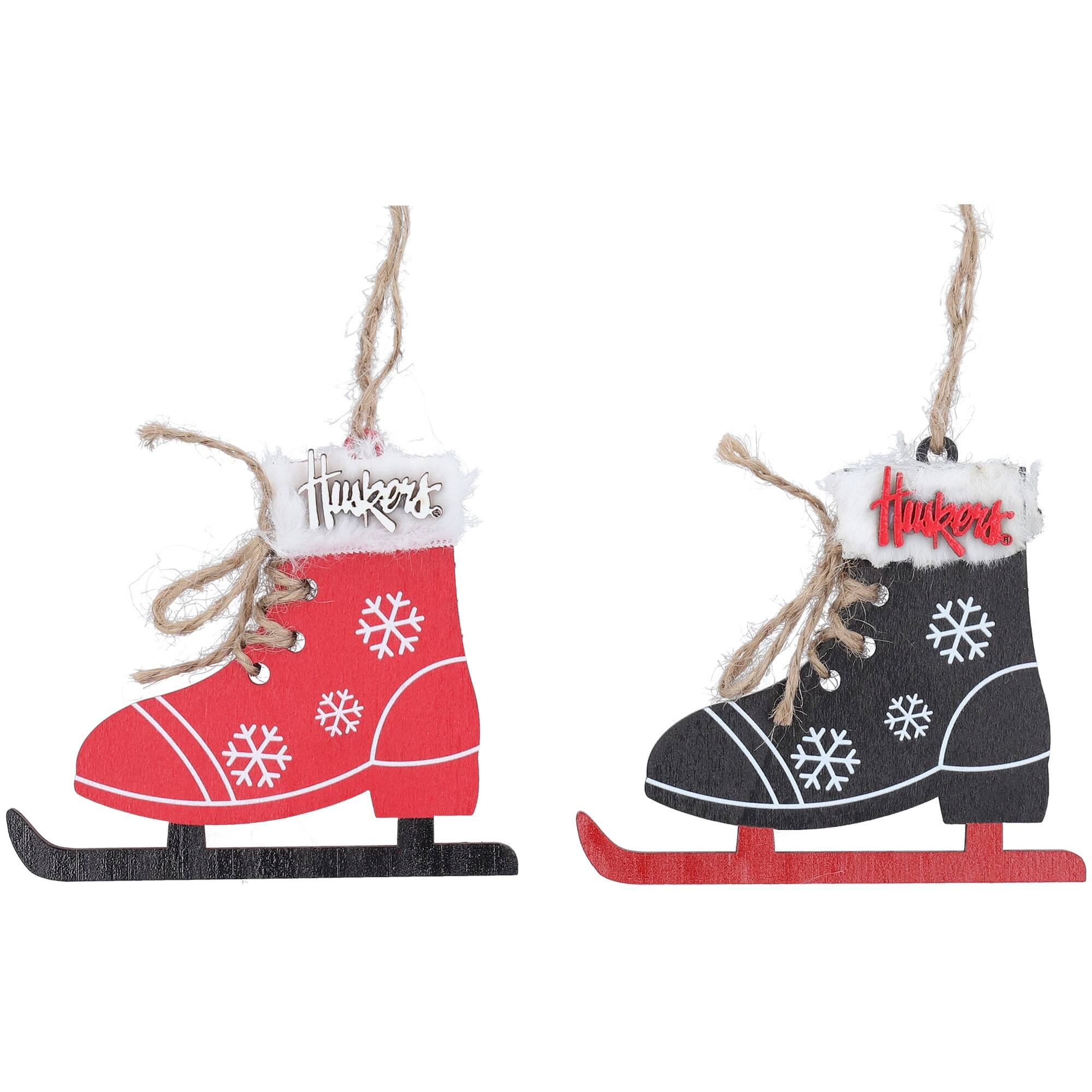 The Memory Company Nebraska Huskers Two Pack Ice Skate Ornament Set ...