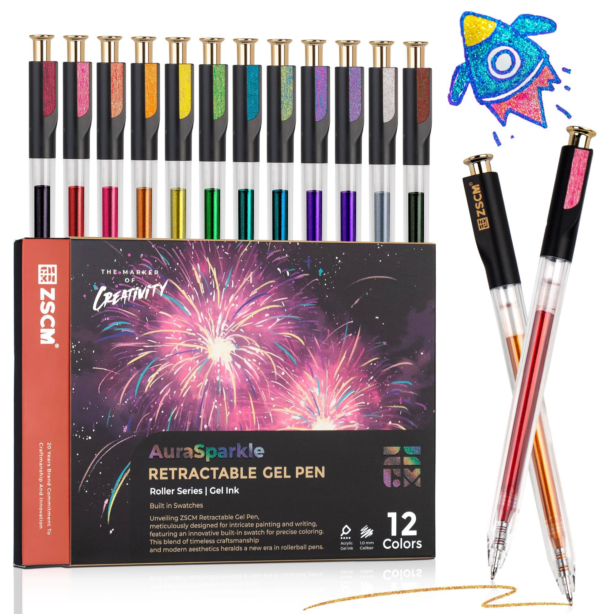 Paradigms Interiors Retractable Super Glitter Gel Pens 24 Capacity ...