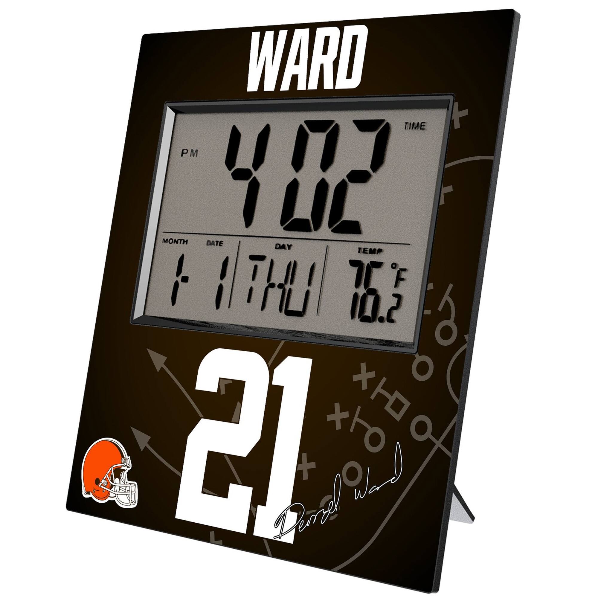 Keyscaper Denzel Ward Cleveland Browns Digital Desk & Wall Clock ...