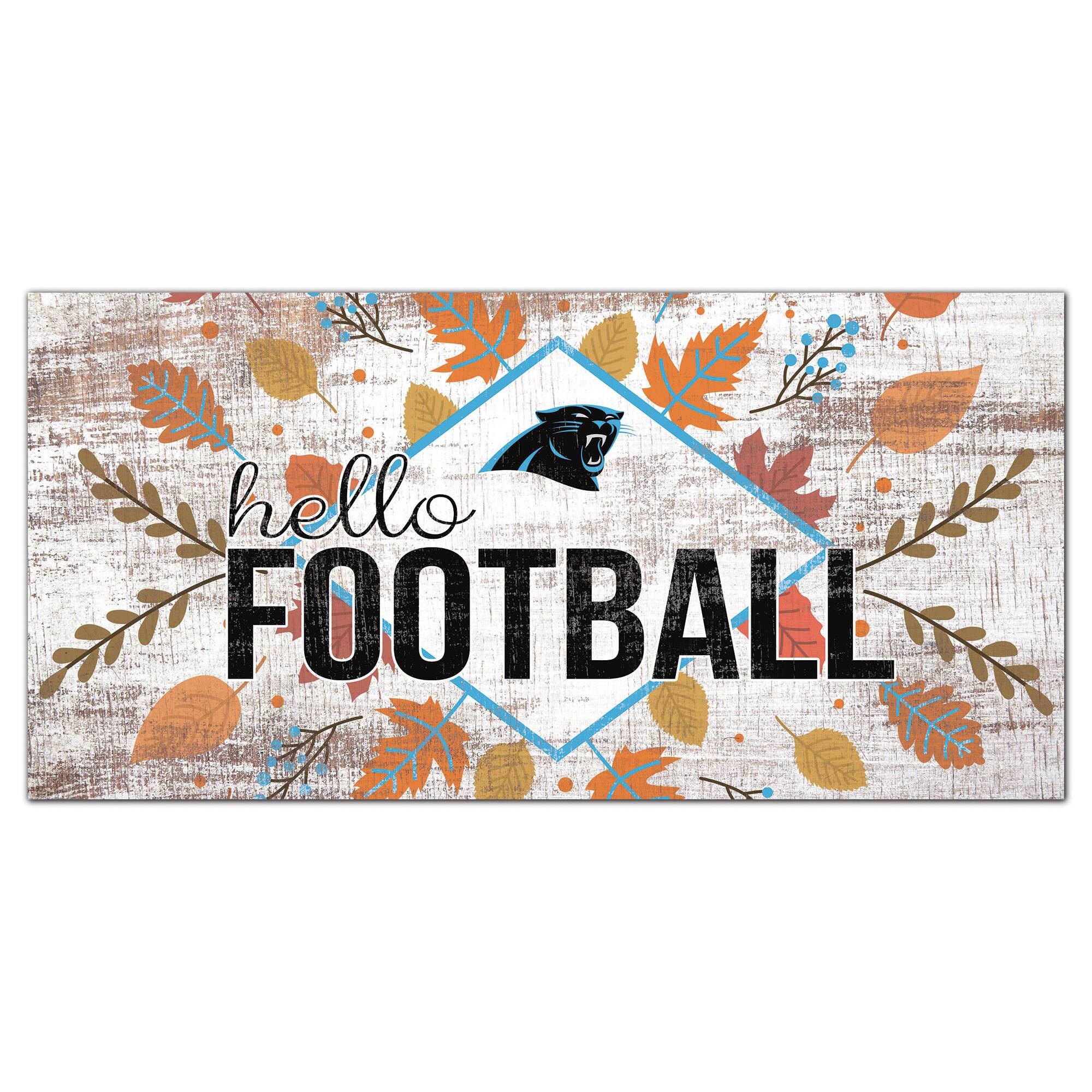 Fan Creations Carolina Panthers 6'' x 12'' Hello Football Wall Art ...