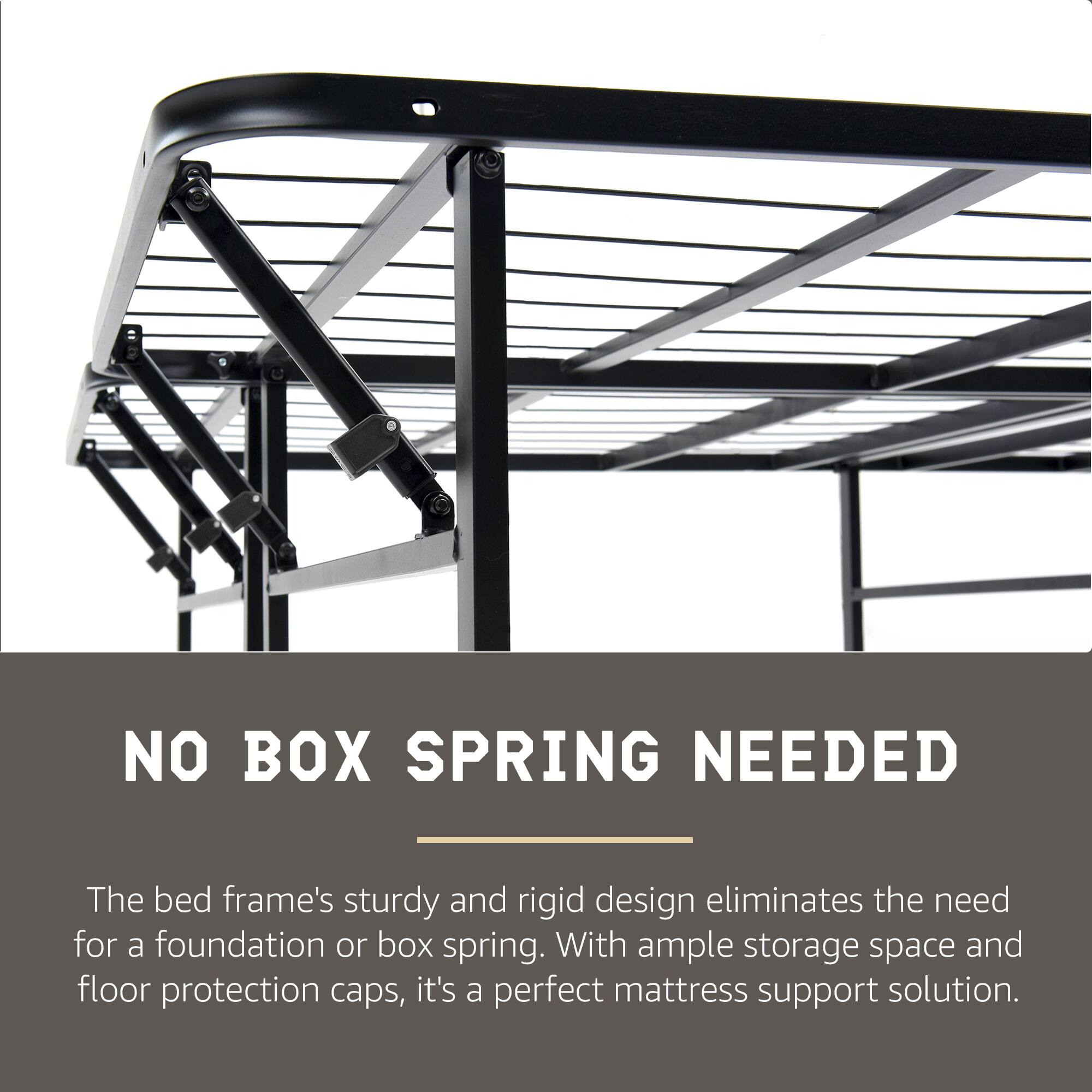 Hercules Folding Metal Bed Frame, 14 Inch Platform Mattress Foundation ...