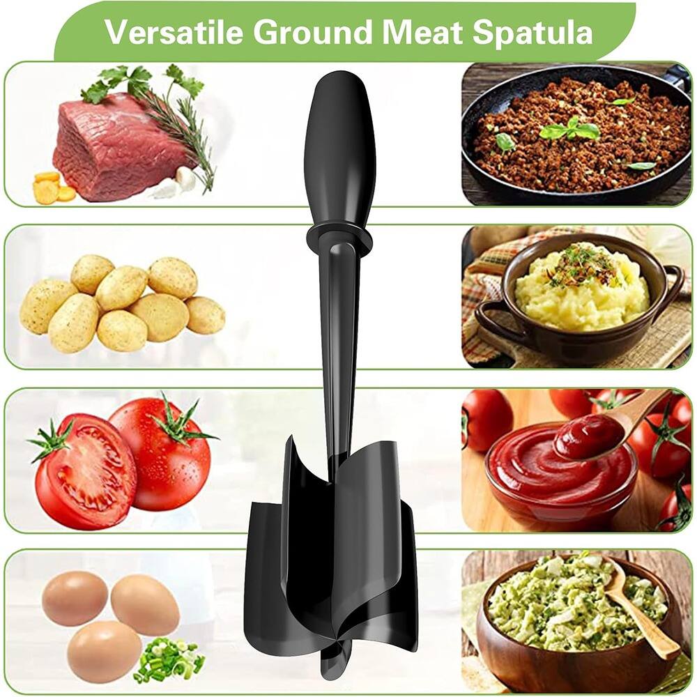 PARKER SLATER Meat Chopper – 5 Blade Nylon Ground Beef & Potato Masher ...