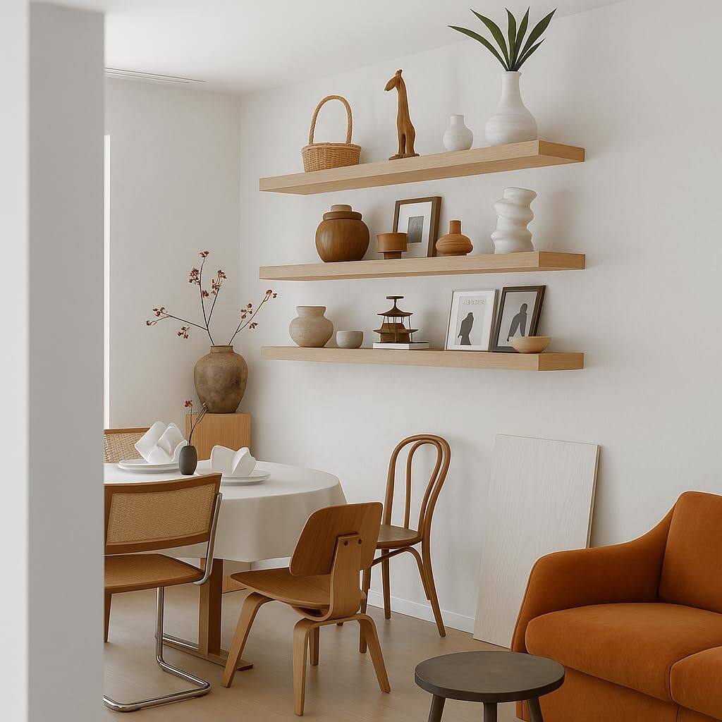 Mifurn Floating Shelves for Wall, Bathroom Shelves Over Toilet, Wooden ...