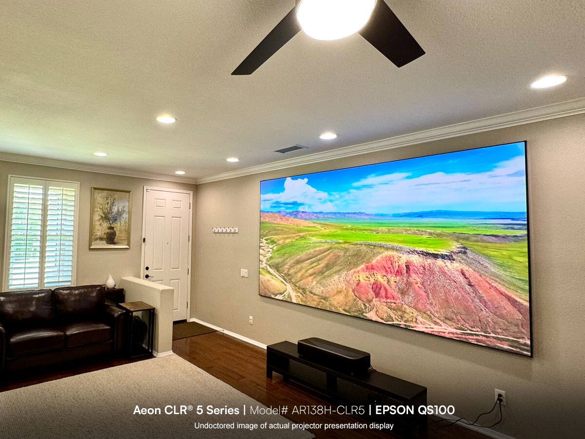 Elite Screens Aeon CLR® 5, CeilingLightRejecting,138"Diag.,16:9,EDGE FREE® Fixed Frame Ultra ...