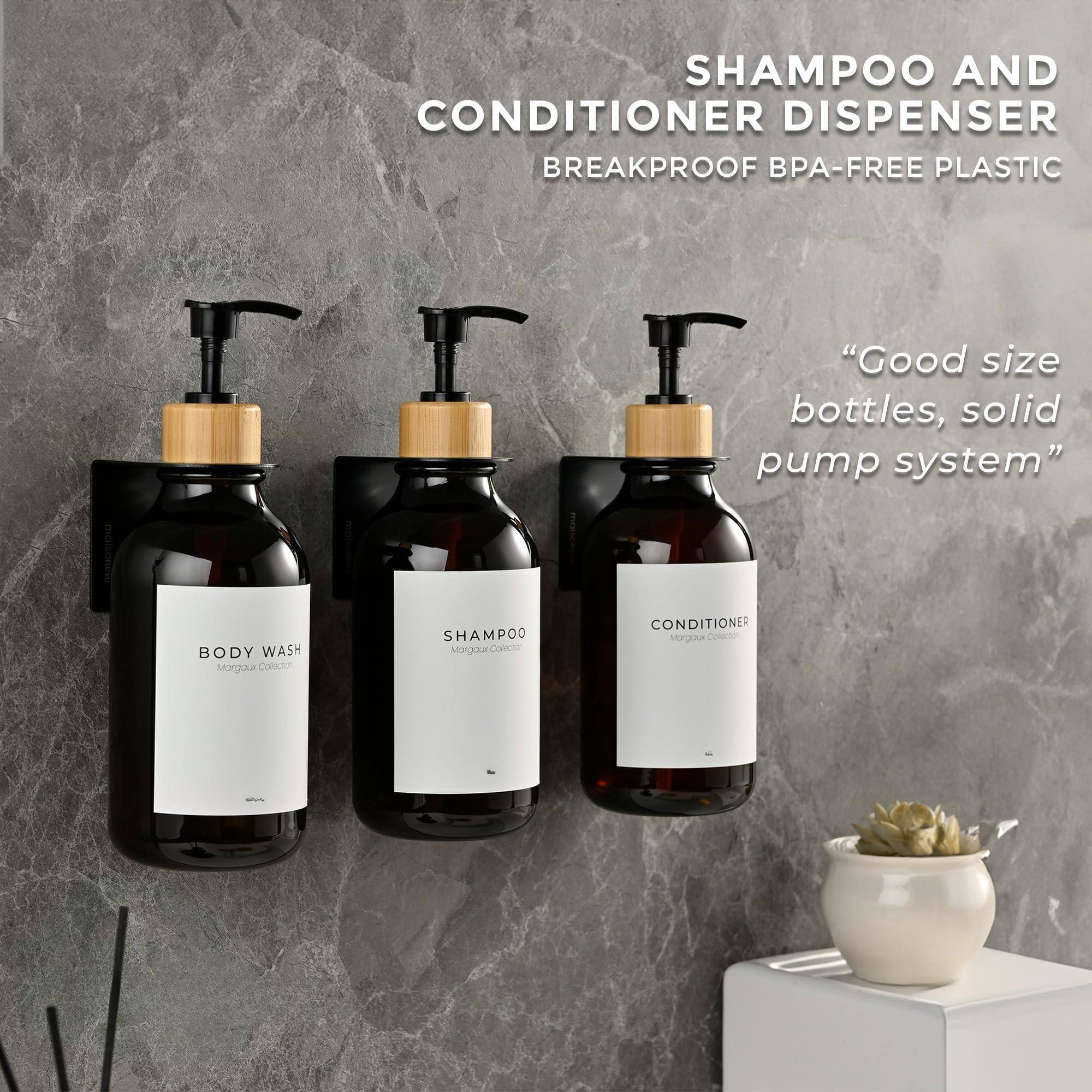 Dapper Styles Shampoo And Conditioner Dispenser Shower Soap Wall ...