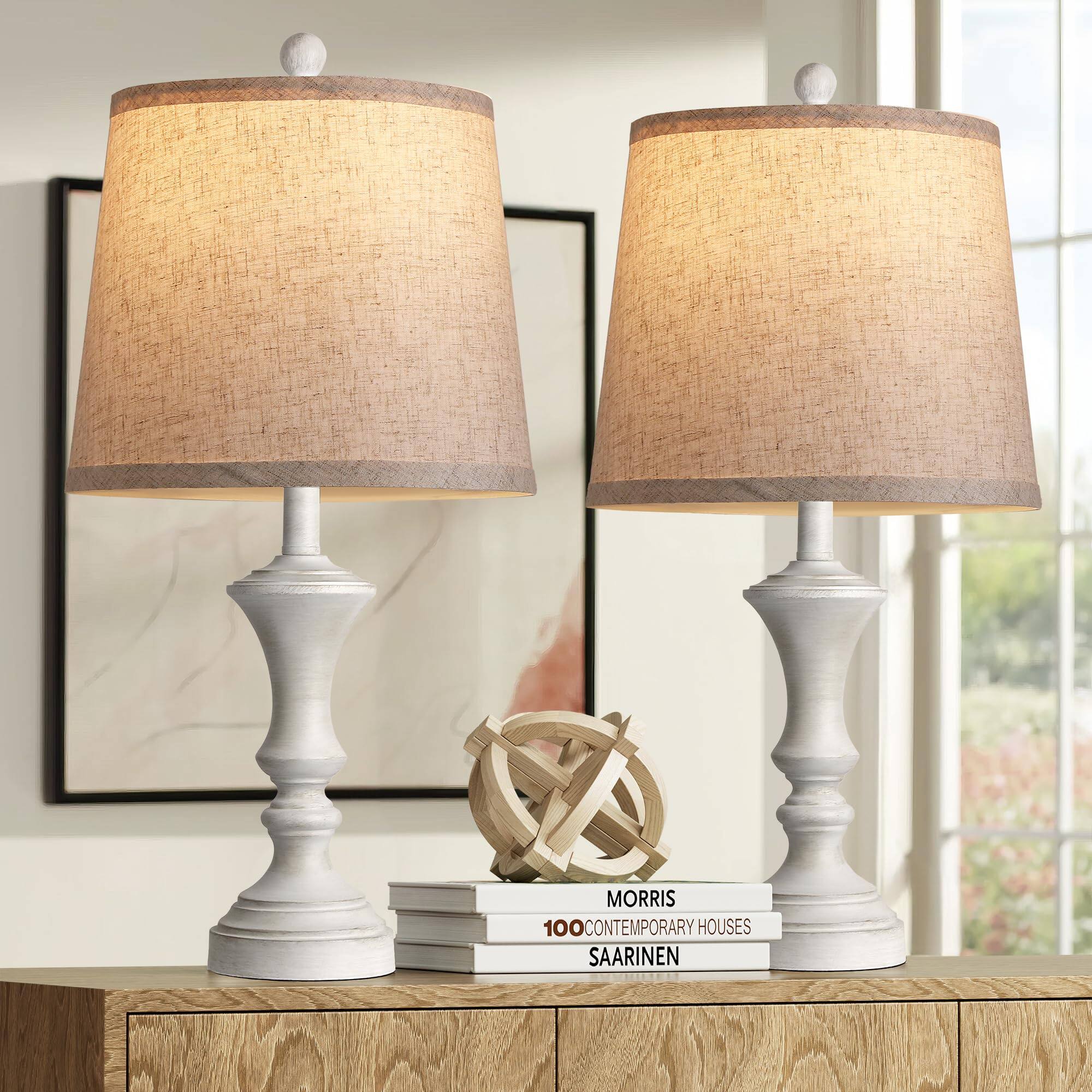 Cedar Assembly Retro Table Lamps Set Of 2 Nightstand Lamp For Bedroom ...