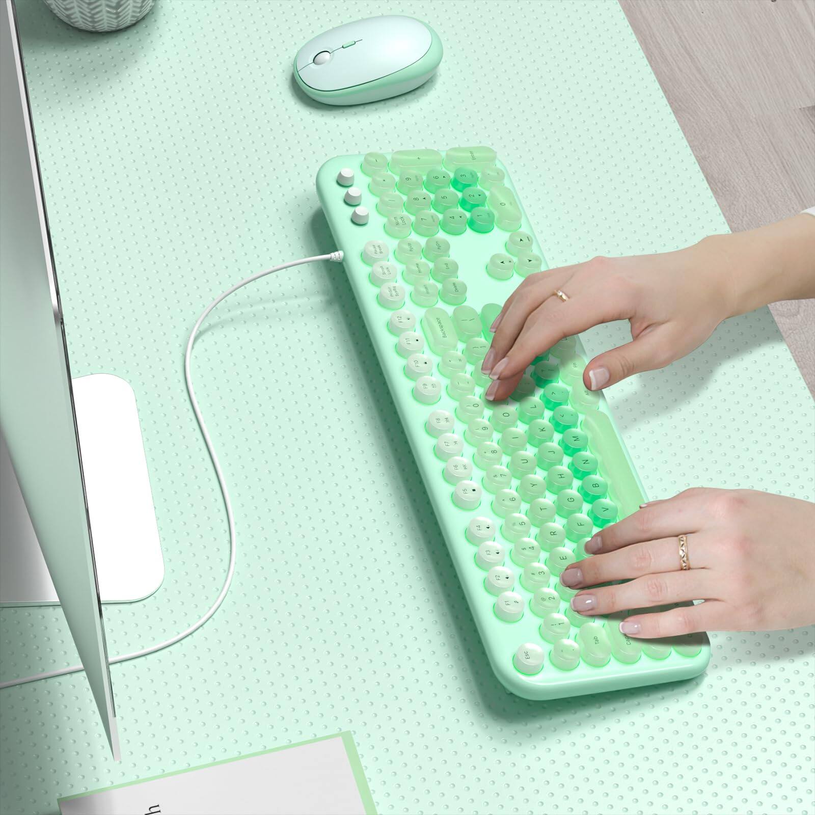 Cedar Assembly Backlit Wired Retro Typewriter With Illuminated Led Cute ...