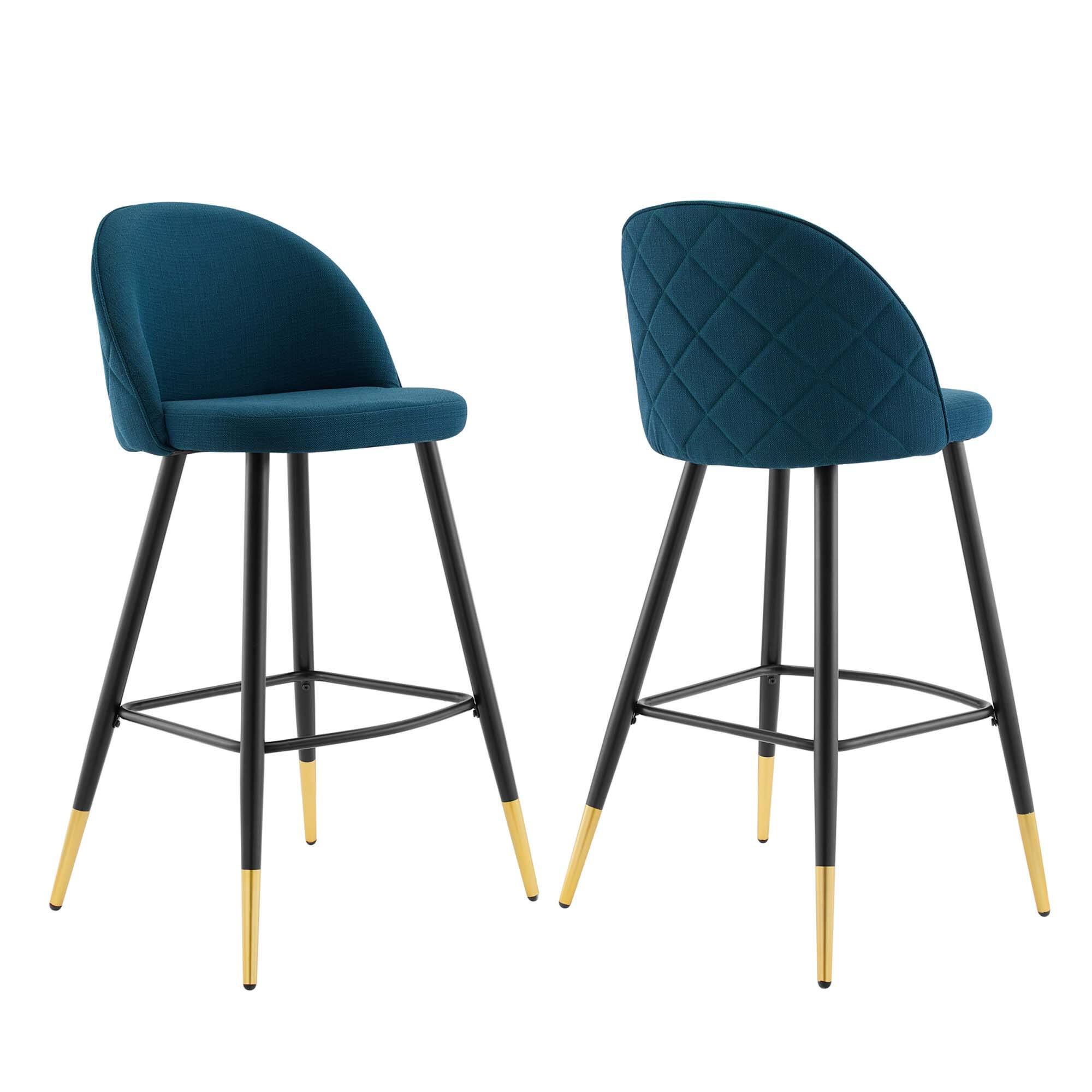 Cordial Fabric Bar Stools Set of 2 by Modway Azure EEI-4526-AZU - Best Buy