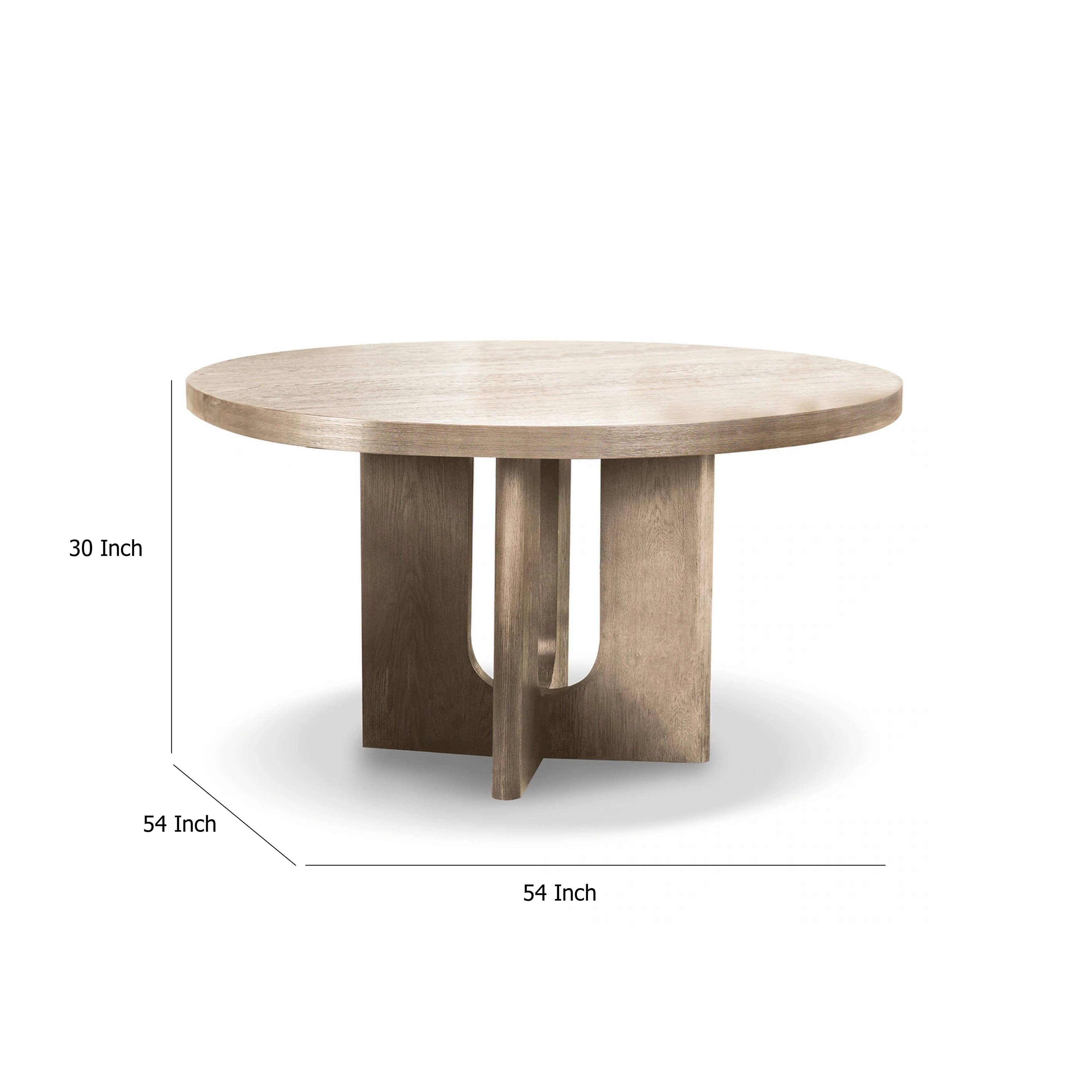 Manhattan Lane Zoko 54 Inch Round Dining Table, Pedestal Base, White ...