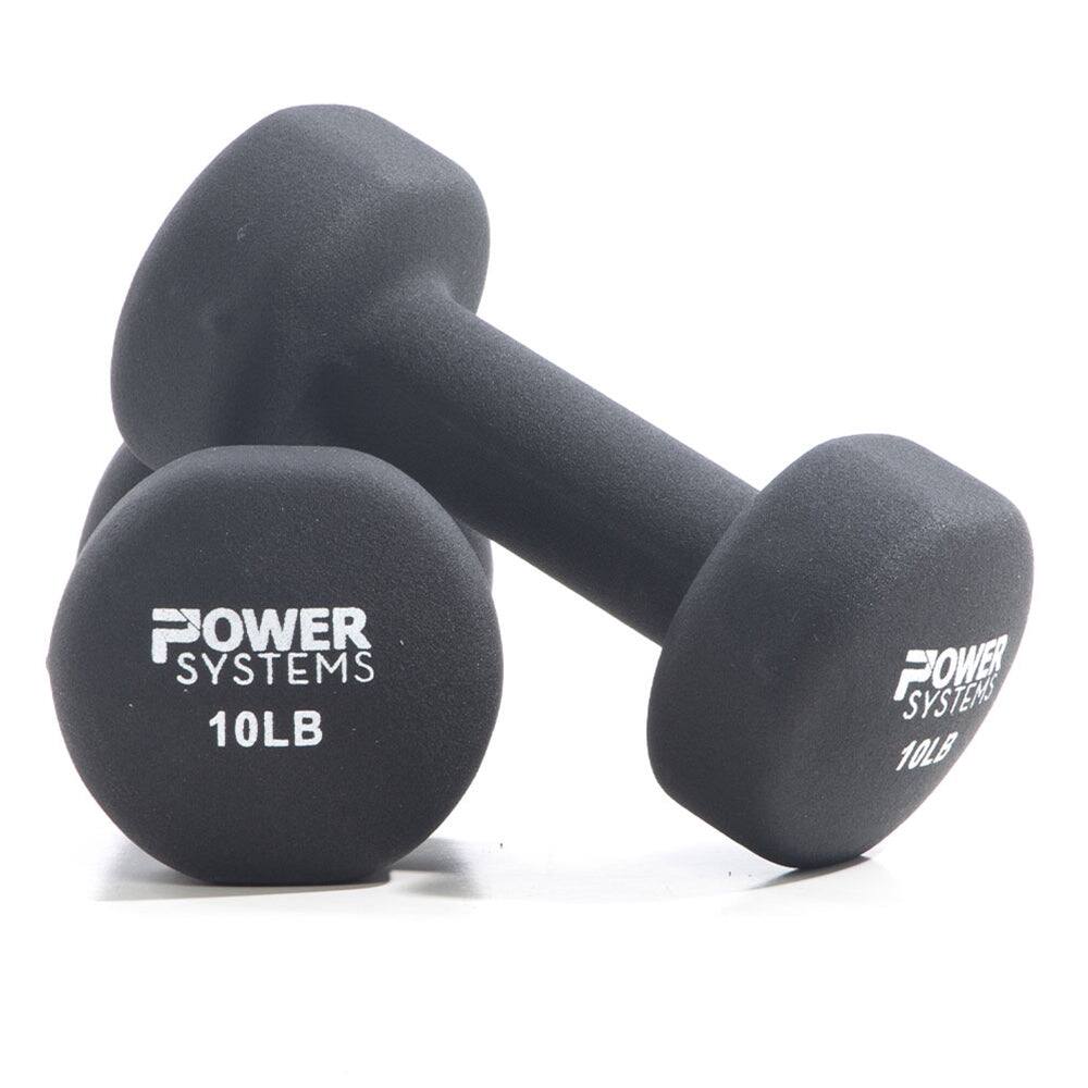 Power Systems 10 lbs Premium Neoprene Dumbbells Set, Pair of Hand ...