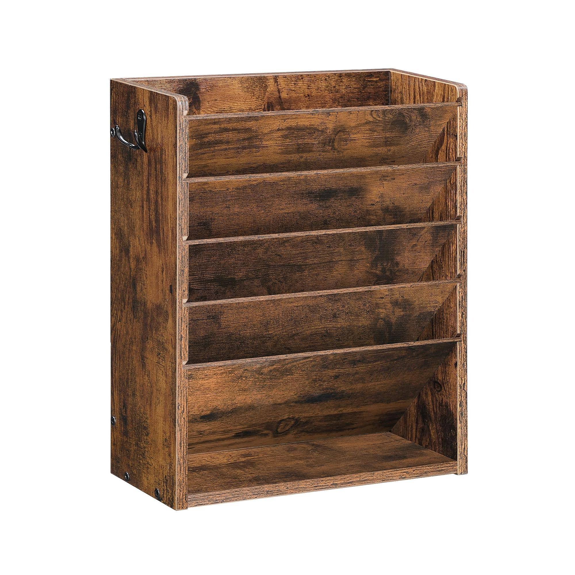 Dapper Styles Wall File Organizer 6 tier Vertical Mount Hanging Holder ...