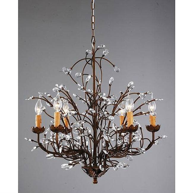 Hivvago 6 light Crystal and Iron Chandelier Antique Bronze AB6LCIC26791 ...
