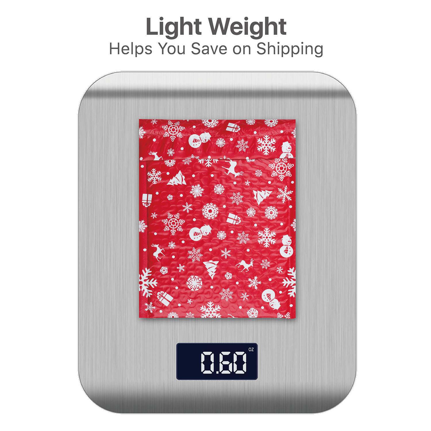 Fosmon 6.5 x 10 100 Pack #0 Christmas Holiday Poly Bubble Mailer Gift ...