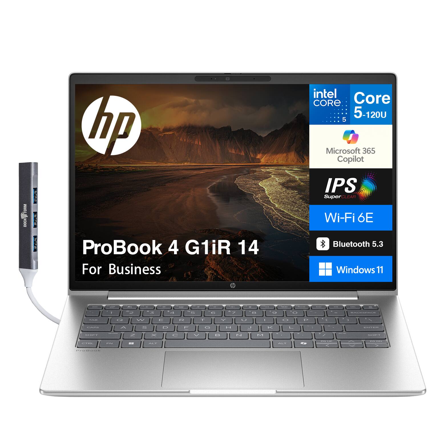 HP ProBook 4 G1iR 14 Laptop 14.0 WUXGA (Intel Core 5 120U, 16GB DDR5 ...