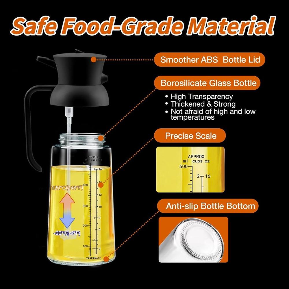 Schertz 2 in 1 Oil Sprayer & Dispenser – 550ml Bottle with Measuring ...