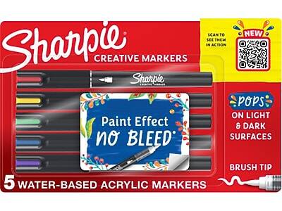 Sharpie Water Based Creative Markers, Brush Point, 5/Pack Assorted ...
