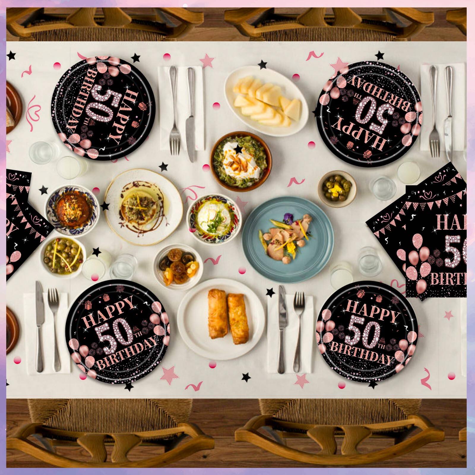 Dapper Styles 50th Birthday Decorations Vintage Party Tableware Set ...