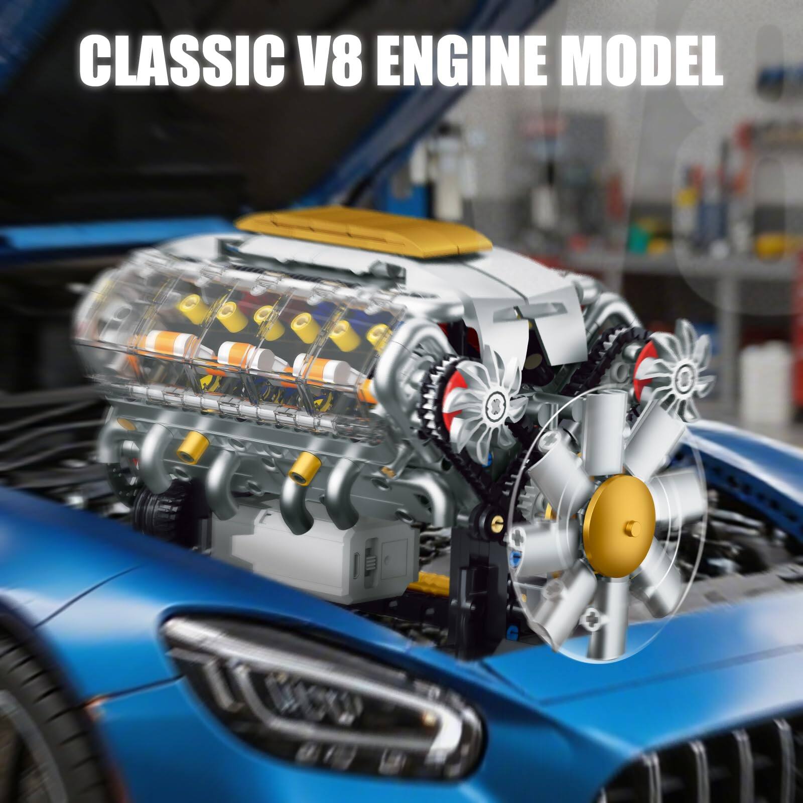 EZTW1 V8 Engine Building Kit For Adults Build Your Own Moc Mini Model ...