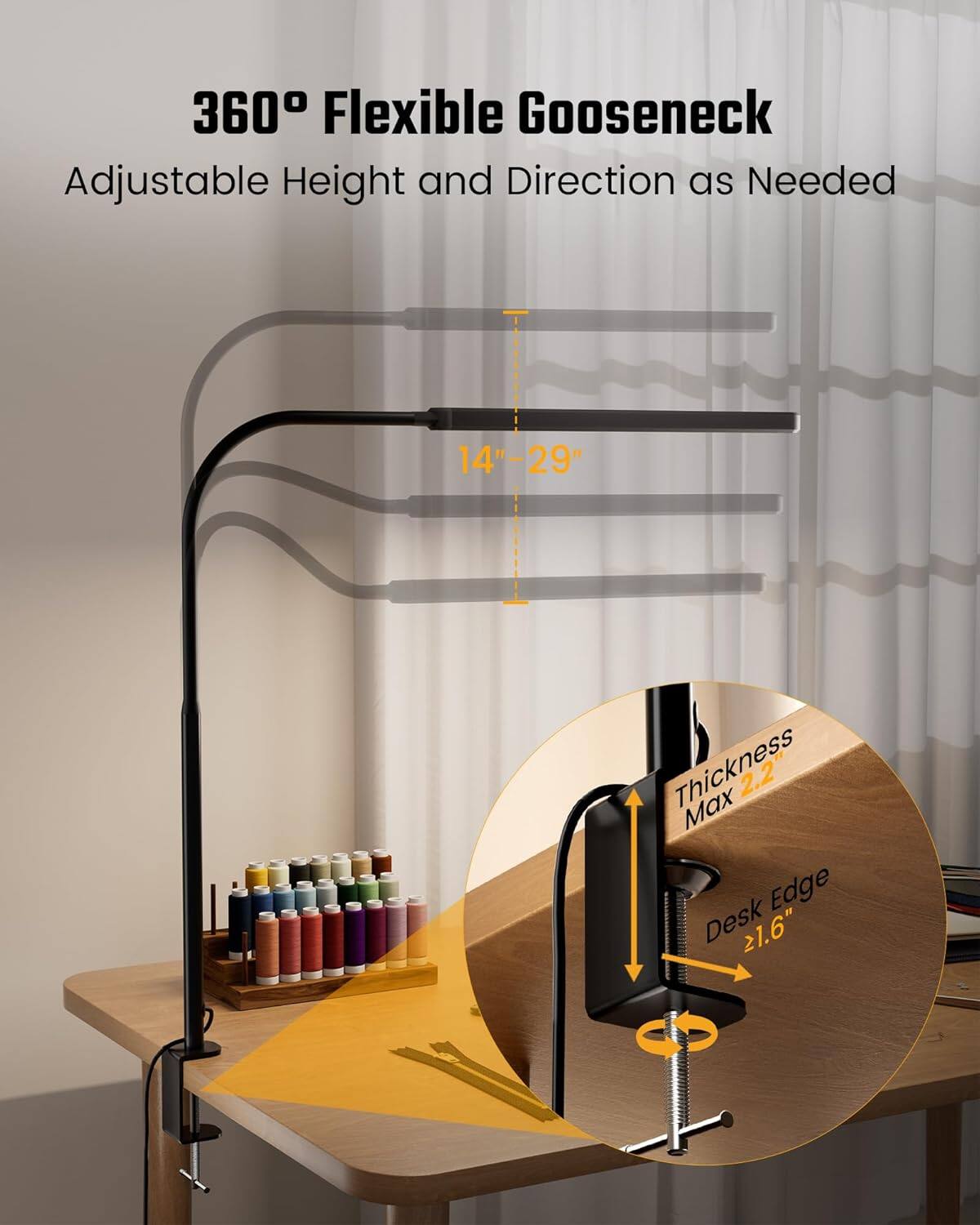 Stamp n Camp SUPERDANNY Eye Caring LED Desk Lamp 360° Flexible ...