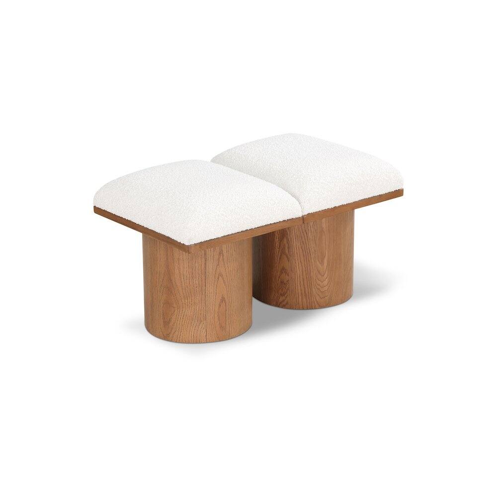 Meridian Furniture Pavilion Bench Cream Boucle Fabric 467Cream-2A ...