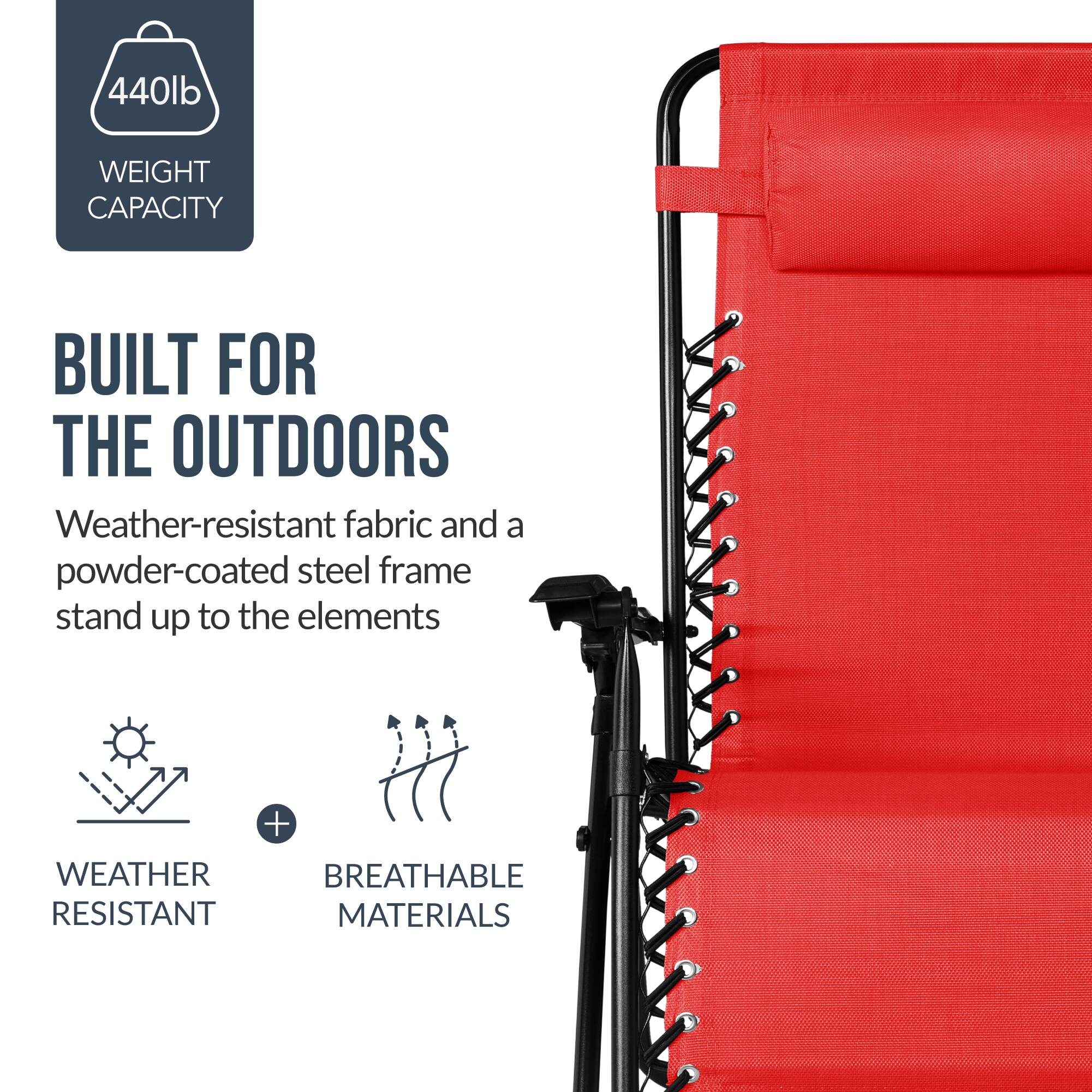 Best Choice Products Set of 2 Extra Wide Zero Gravity Lounge Chair ...
