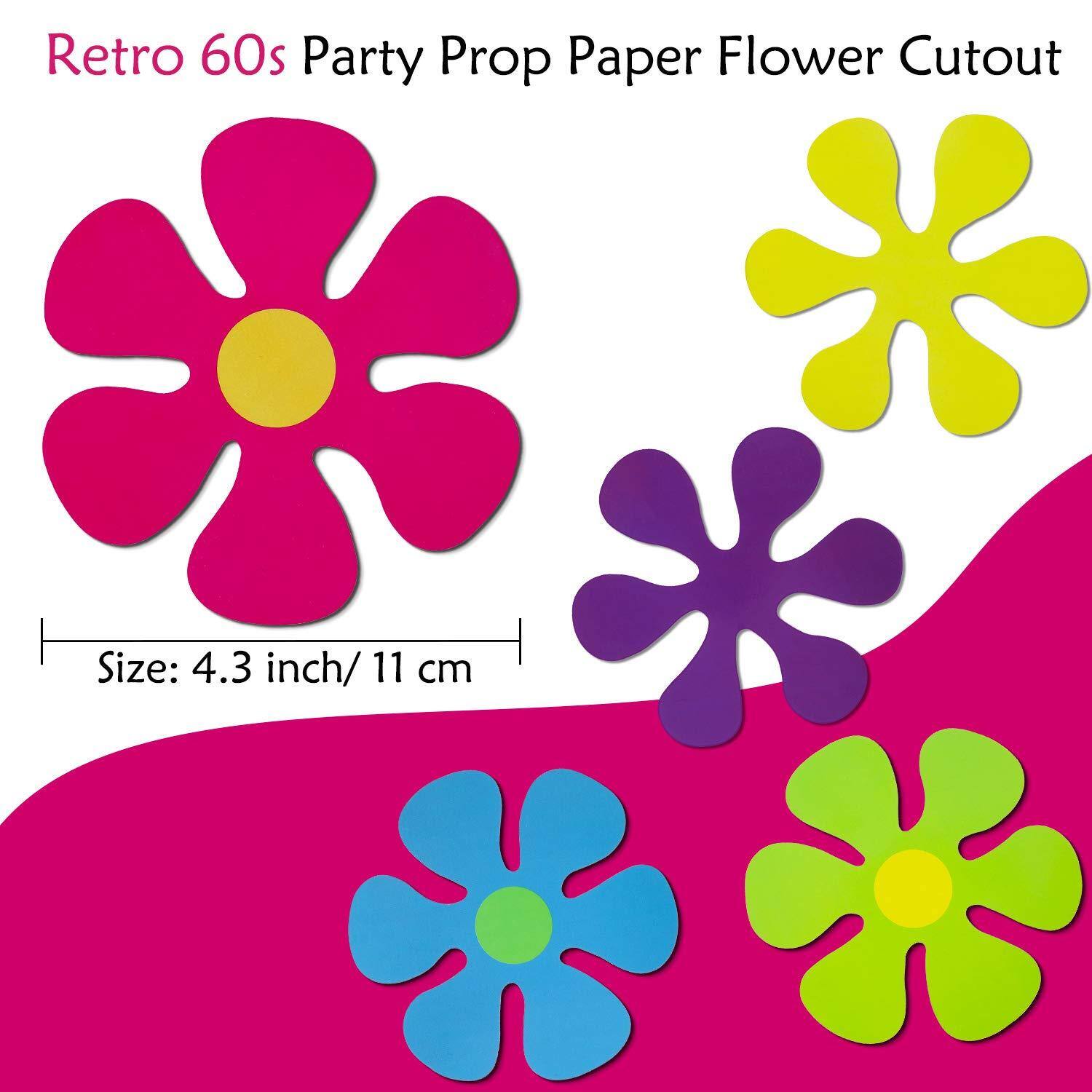 Paradigms Interiors Retro Flower Cutouts 60s Party Favors Paper Cutout ...