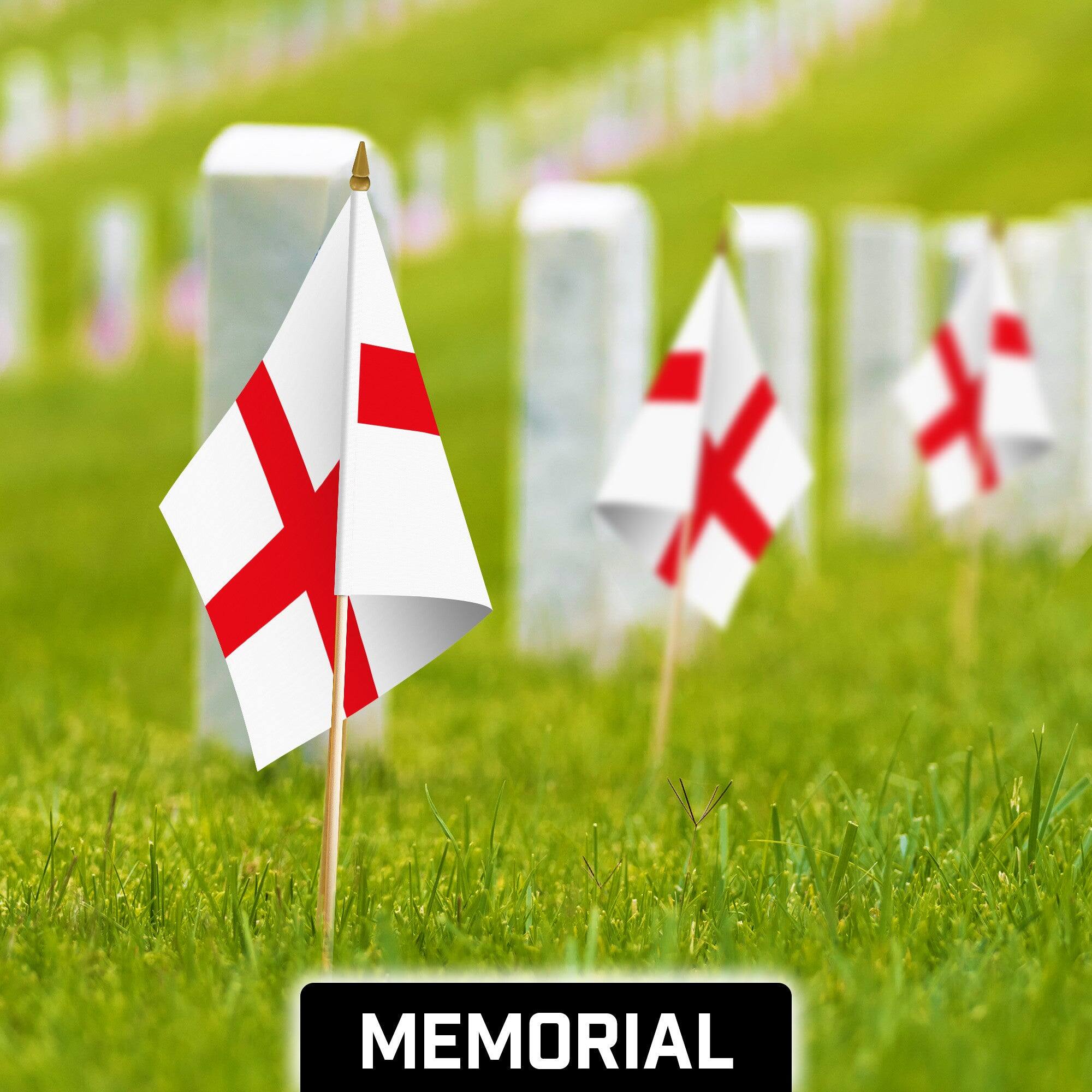 G128 30 Pack Handheld England Stick Flags 12" x 18" Printed 150D ...