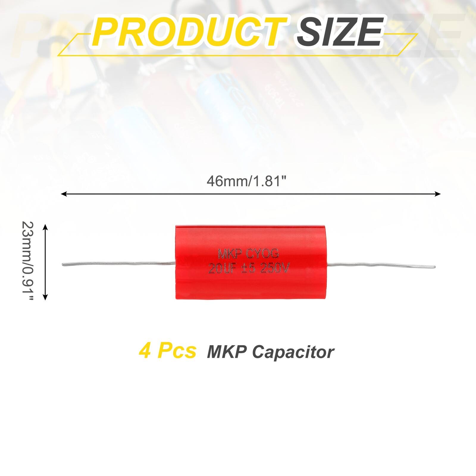 Unique Bargains 4pcs 20uf Frequency Divider Capacitor, 250V Axial Audio ...