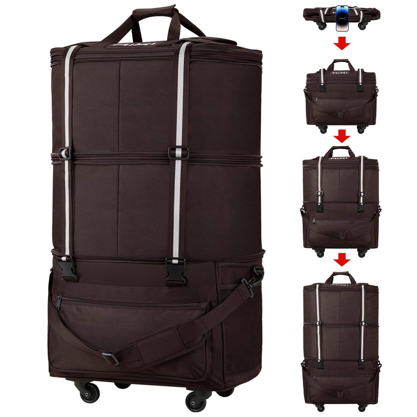 Fabibe Travel Bag With Wheels Expandable Foldable Luggage Collapsible ...