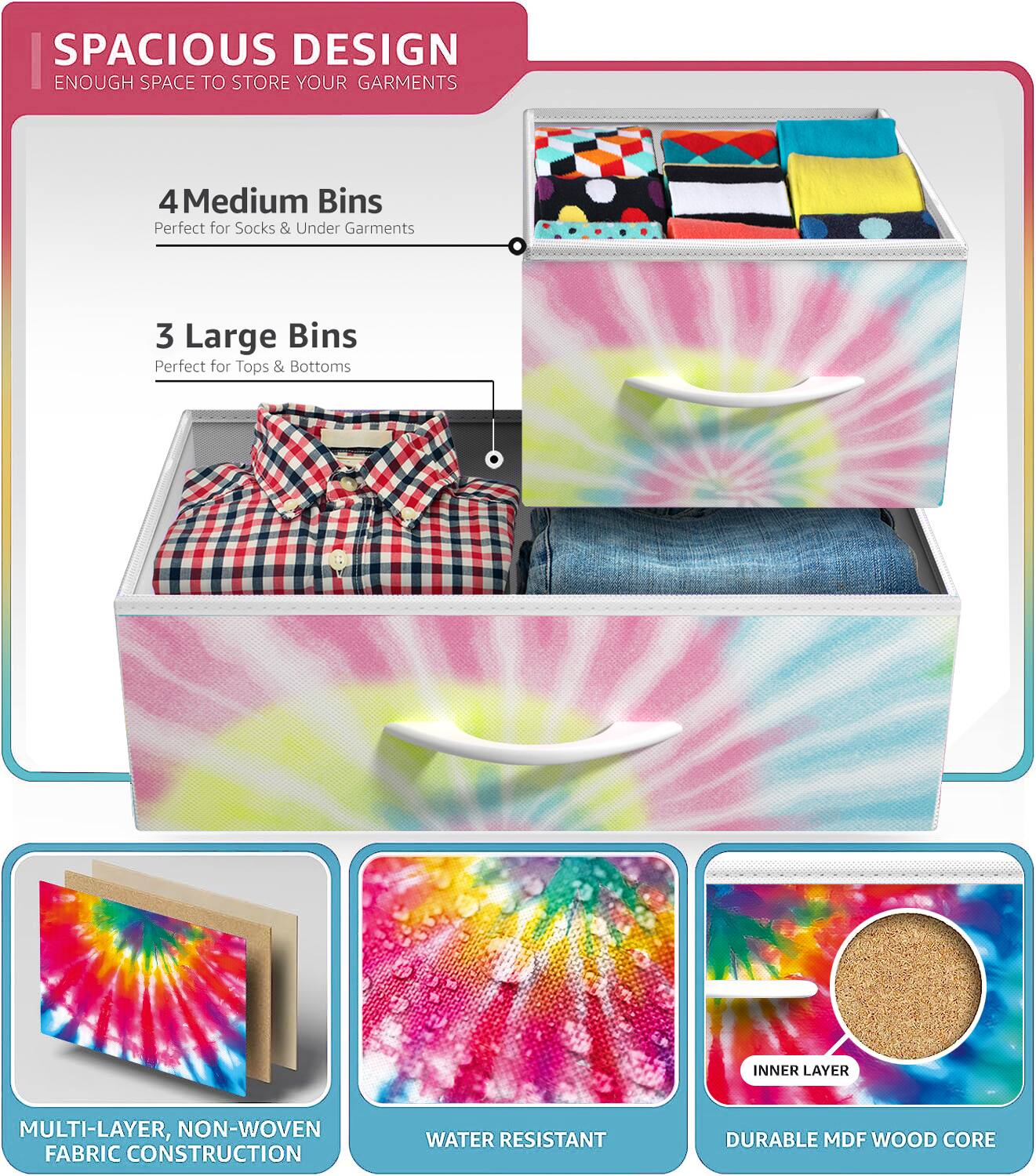 Sorbus Dresser with 7 Drawers Storage Chest Organizer with Steel Frame ...