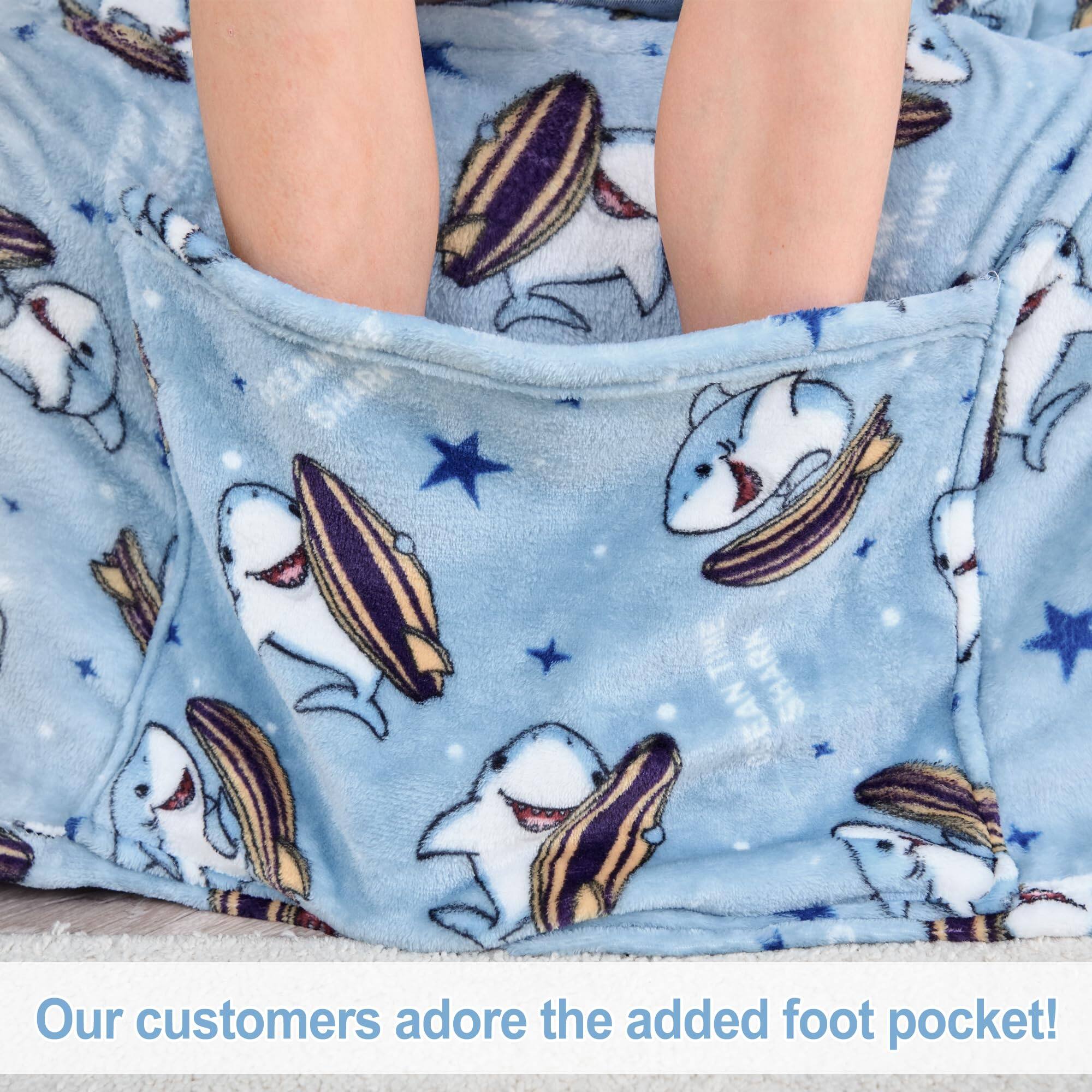 Pacoar Cade Snuggies Wearable Fleece Blanket With Sleeves & Foot Pocket ...