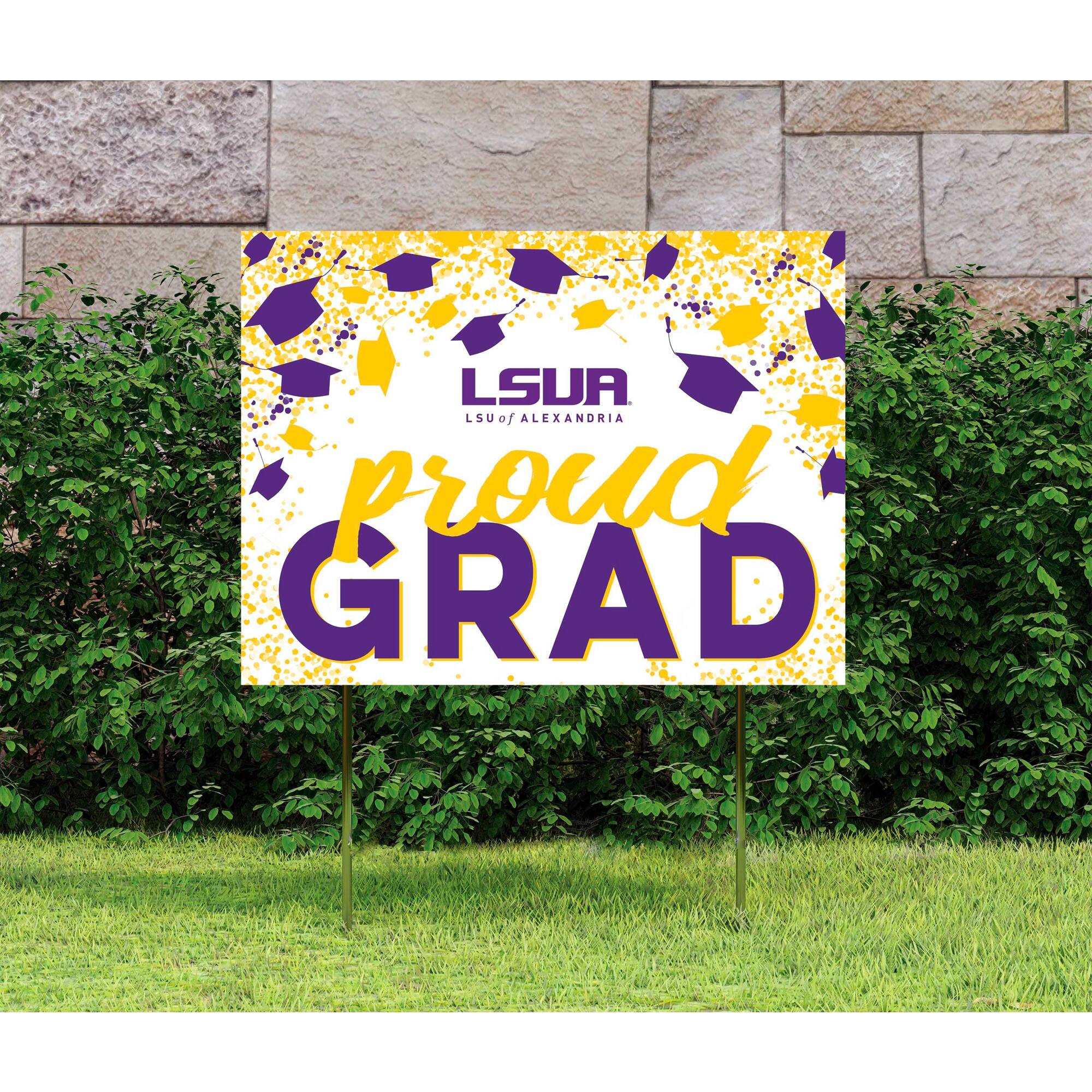Jardine LSUA Generals 18" x 24" Proud Grad Yard Sign White 200047220 ...