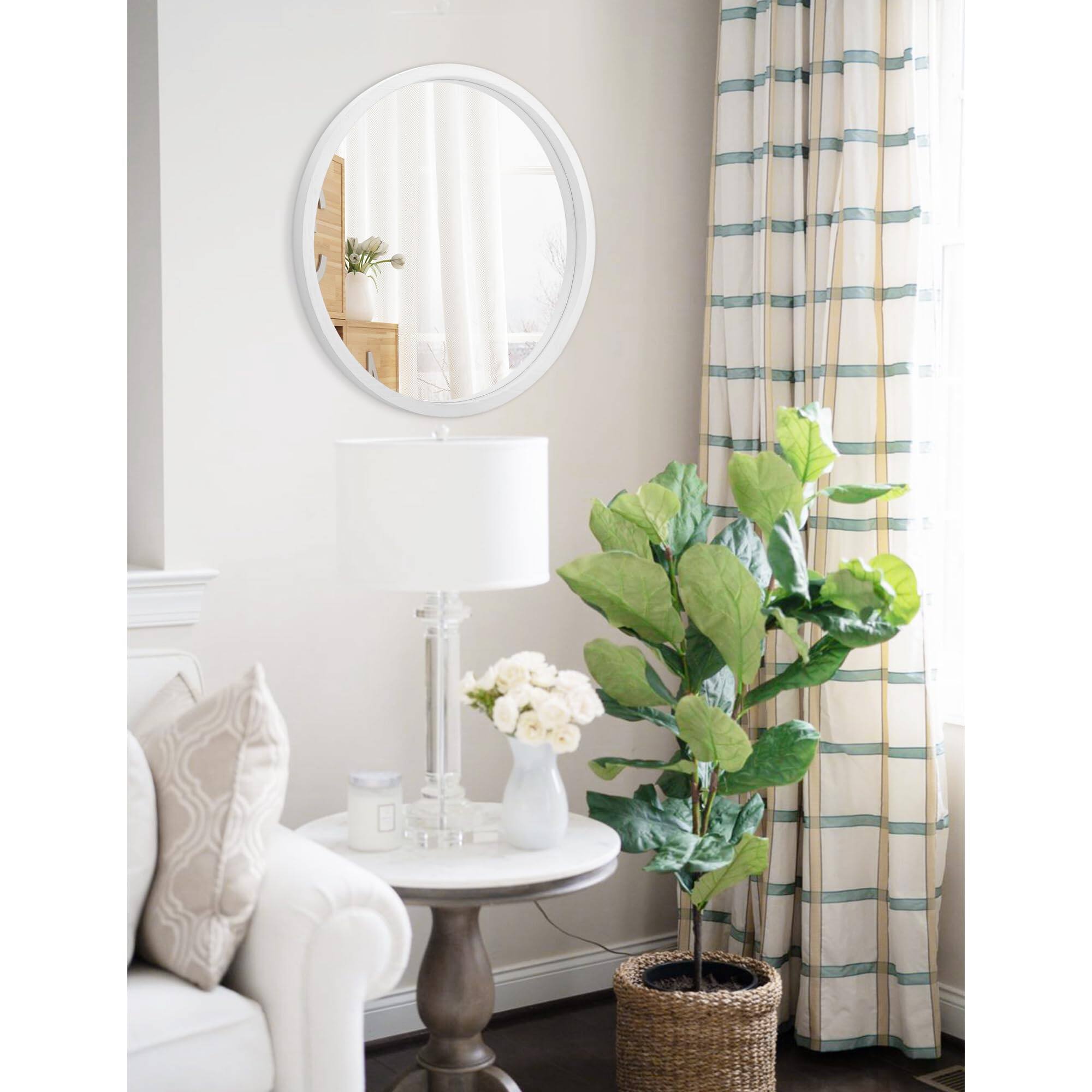 Live At Space Circle Wall Mirror 16 Inch Round For Bathroom Vanity ...